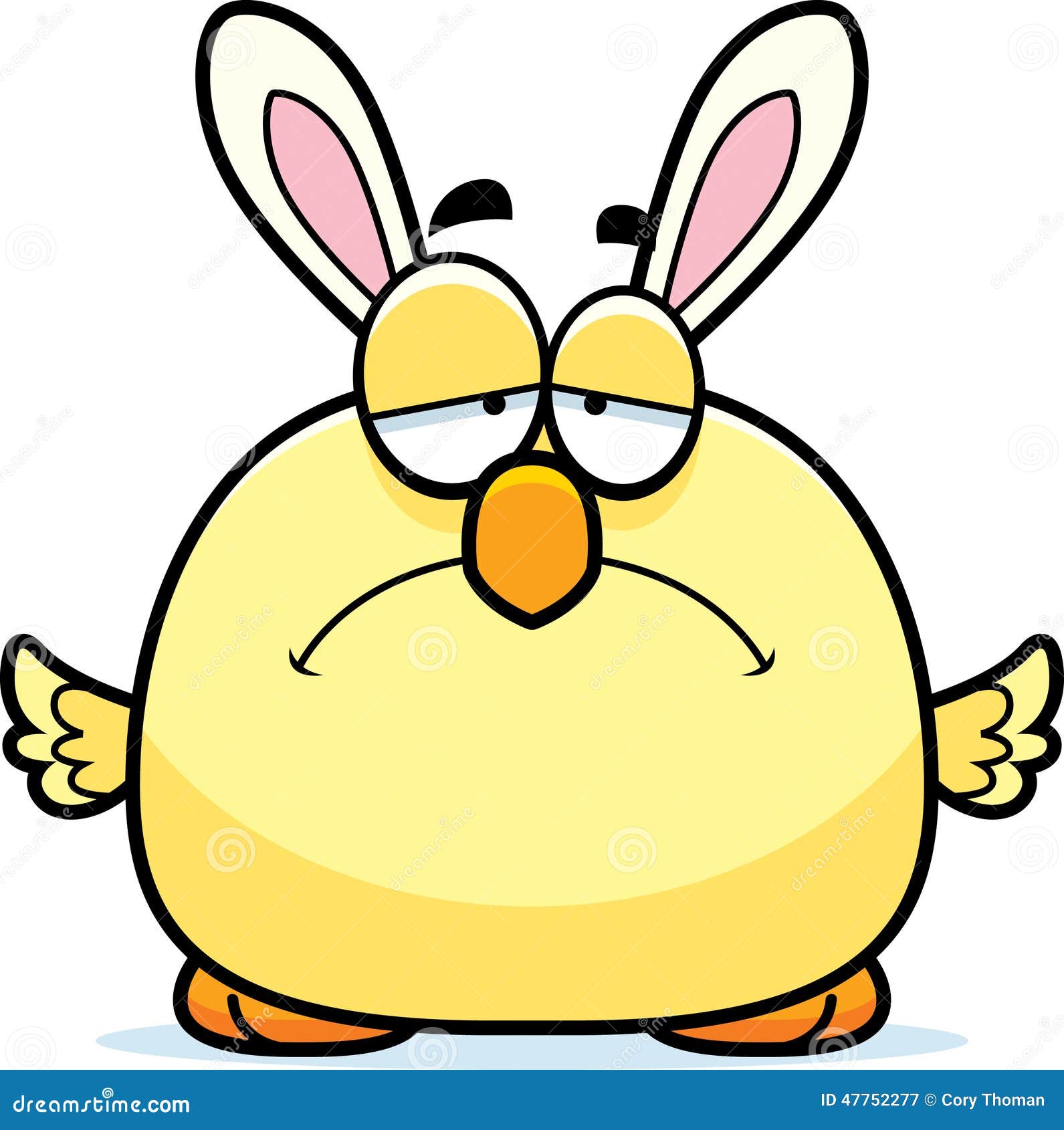 Sad Cartoon Easter Bunny Chick Stock Vector - Illustration of easter ...
