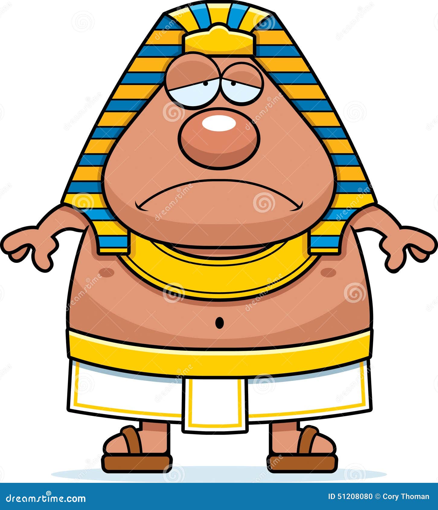 Sad Cartoon Egyptian Pharaoh Stock Vector - Illustration of clip, nemes ...