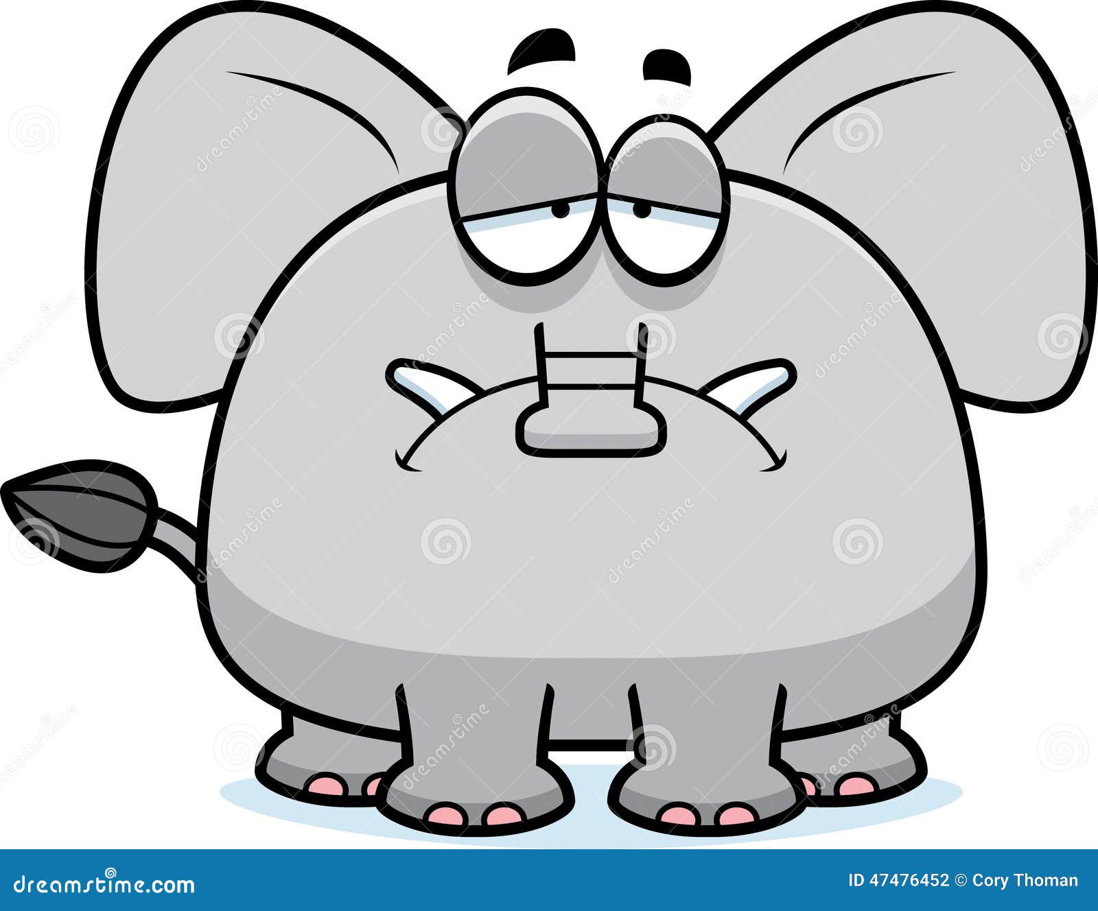 Sad Cartoon Elephant stock vector. Illustration of vector - 47476452