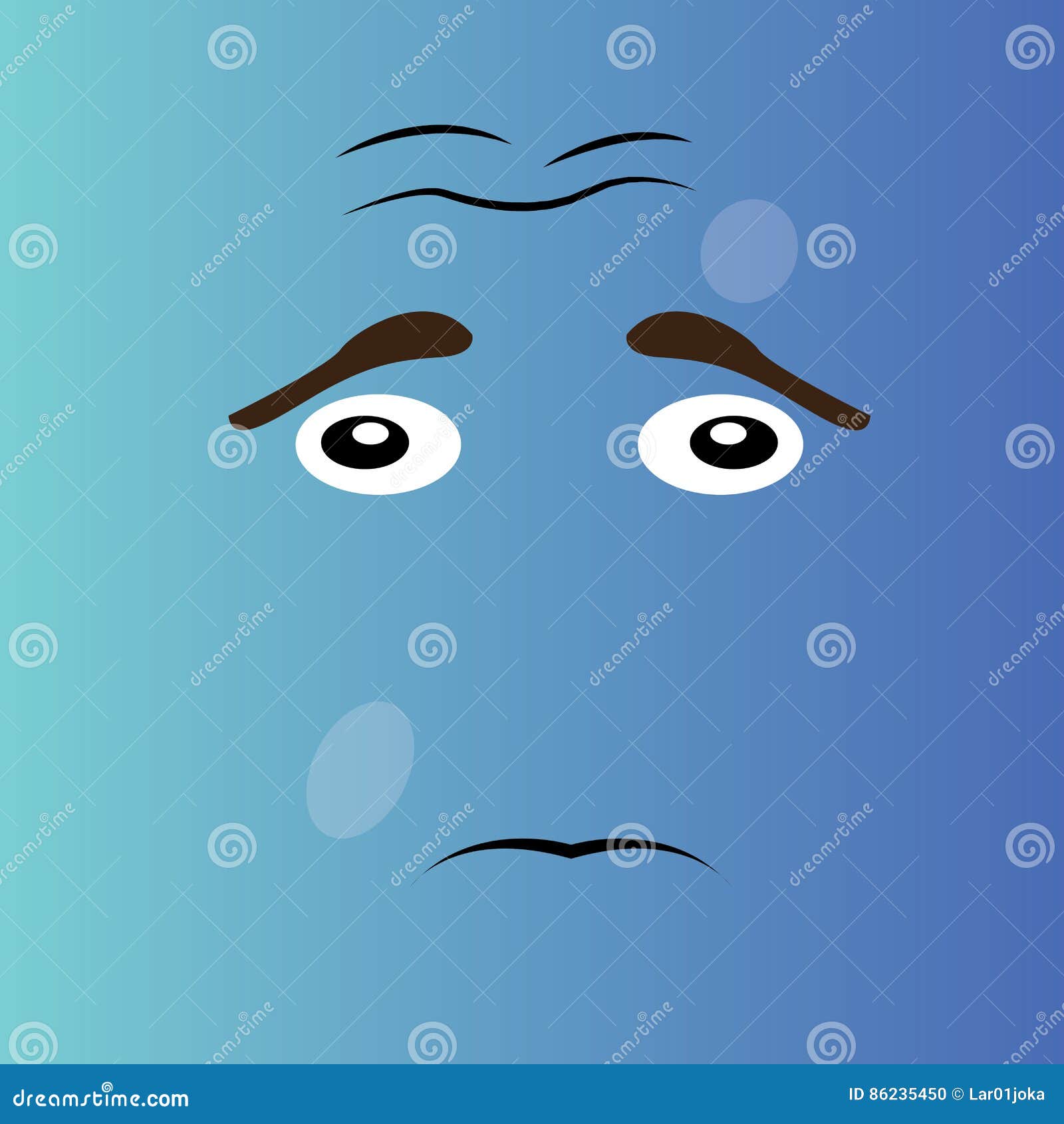 Sad cartoon face stock vector. Illustration of facial - 86235450