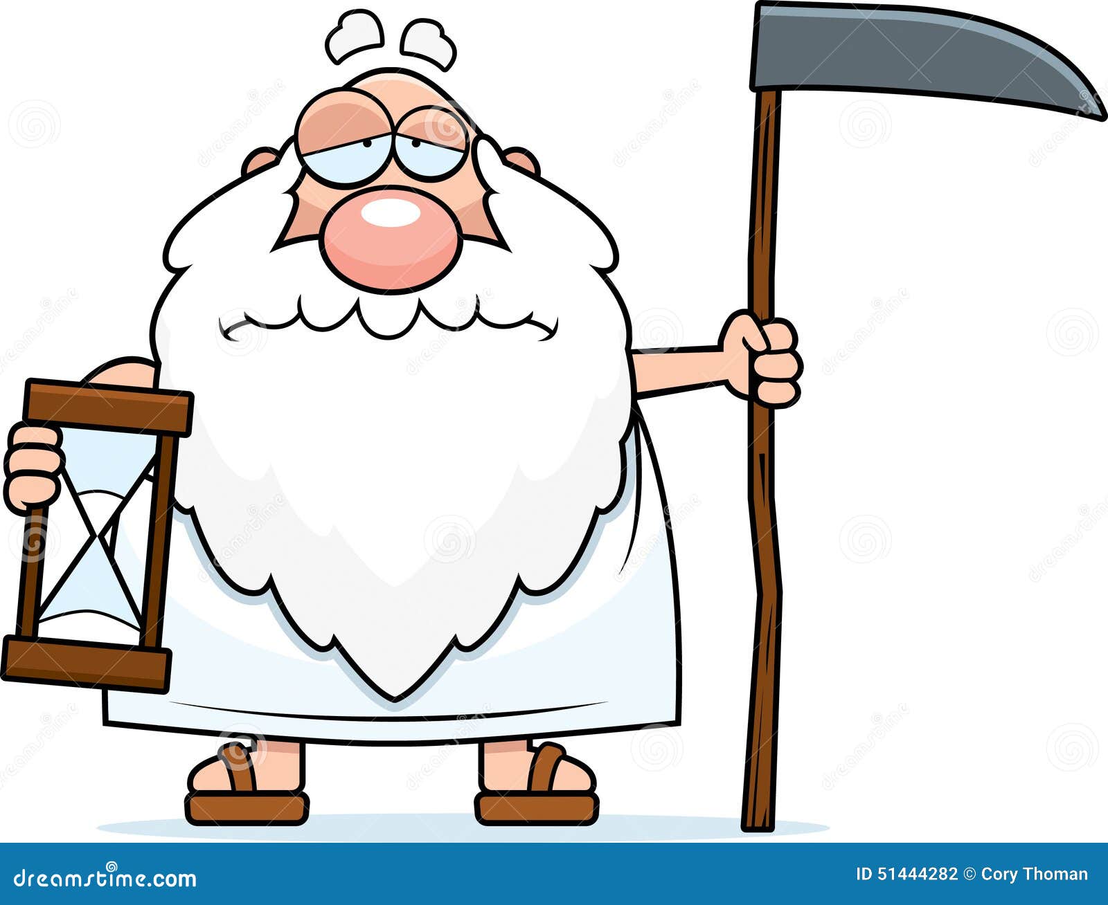 Sad Cartoon Father Time stock vector. Illustration of hour - 51444282
