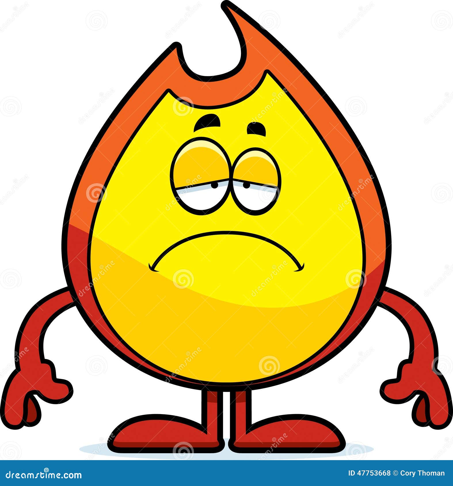 Sad Cartoon Fire stock vector. Illustration of graphic - 47753668