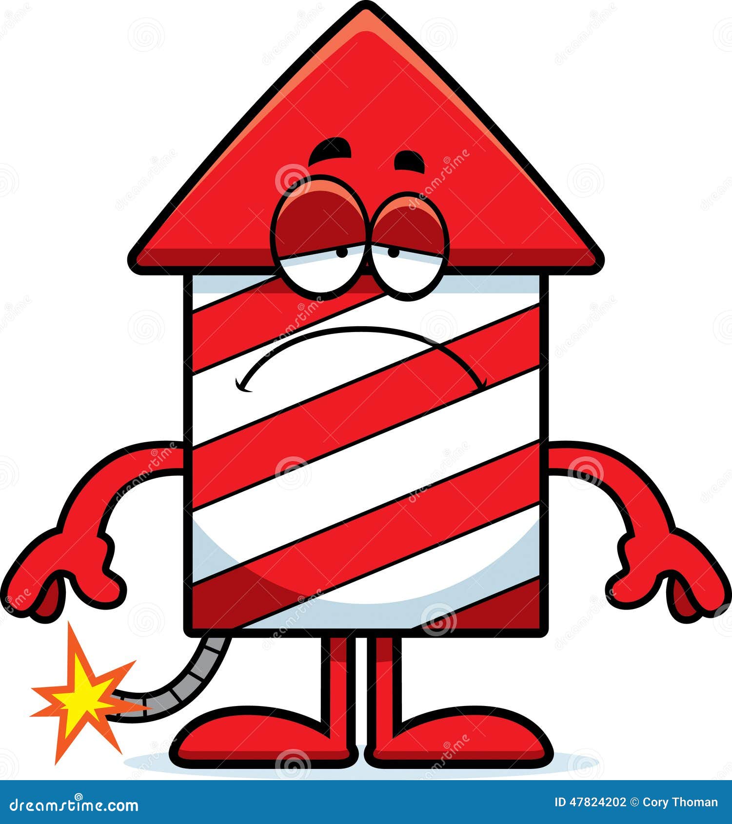 Sad Cartoon Firework stock vector. Illustration of rocket - 47824202