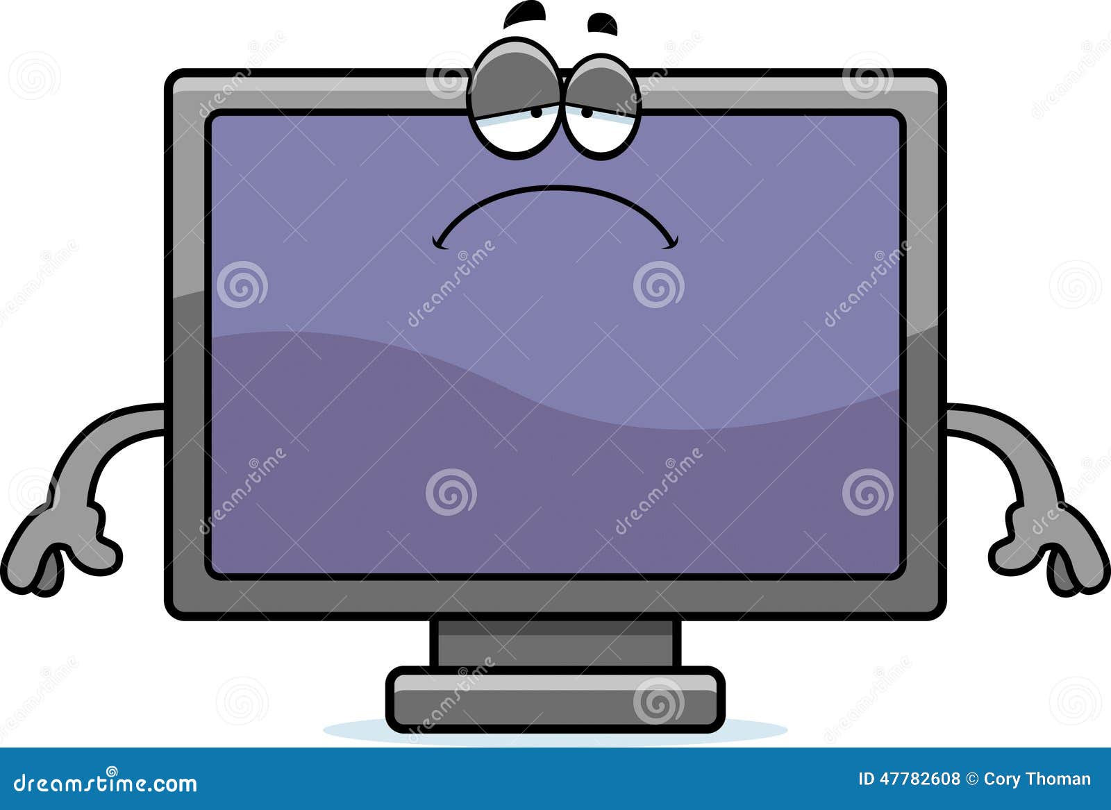 Sad Cartoon Flat Screen TV stock vector. Illustration of display - 47782608
