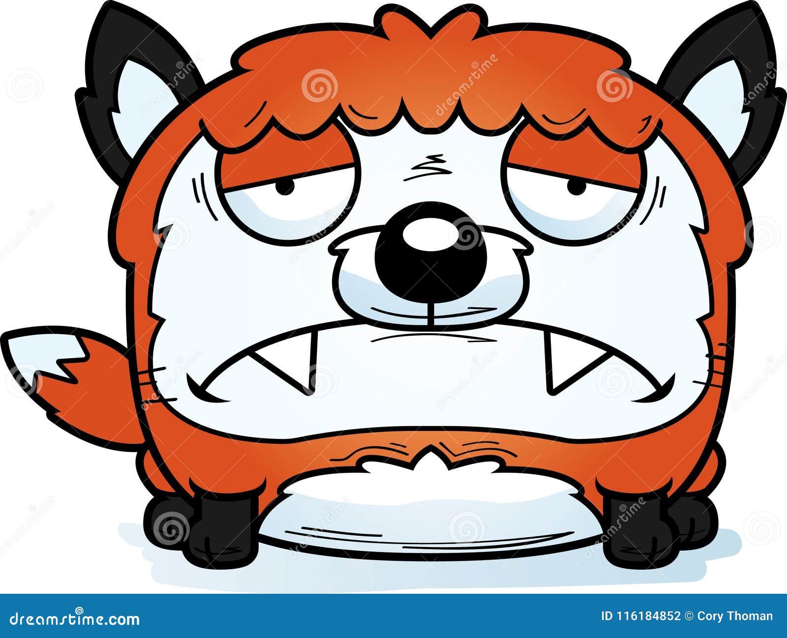 Sad Cartoon Fox stock vector. Illustration of clipart - 116184852