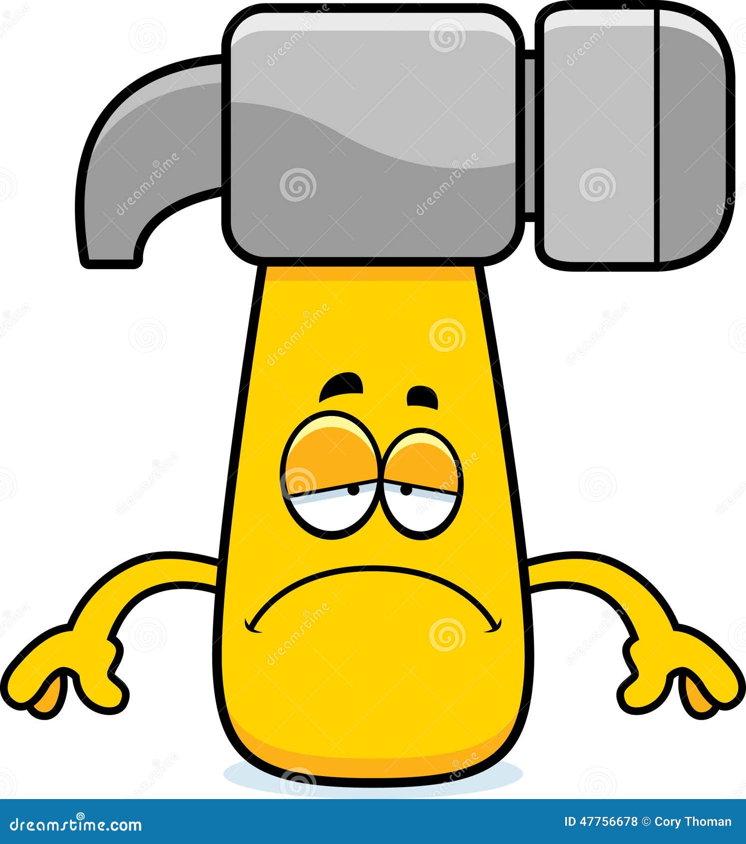 Sad Cartoon Hammer stock vector. Illustration of upset - 47756678