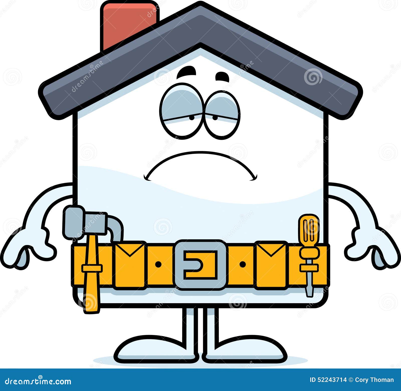 Sad Cartoon Home Improvement Stock Vector - Illustration of house ...