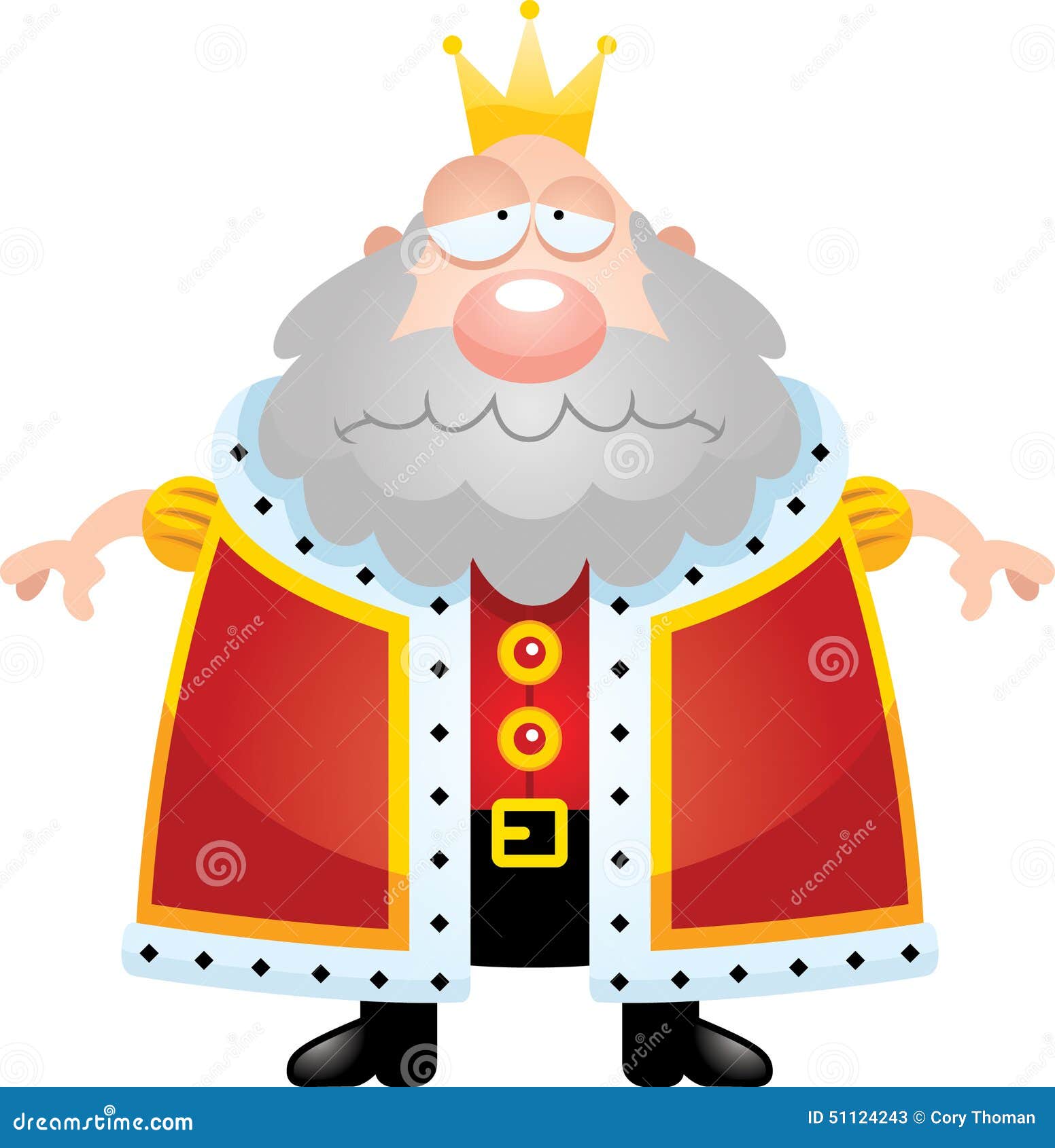 Sad Cartoon King stock vector. Illustration of vector - 51124243