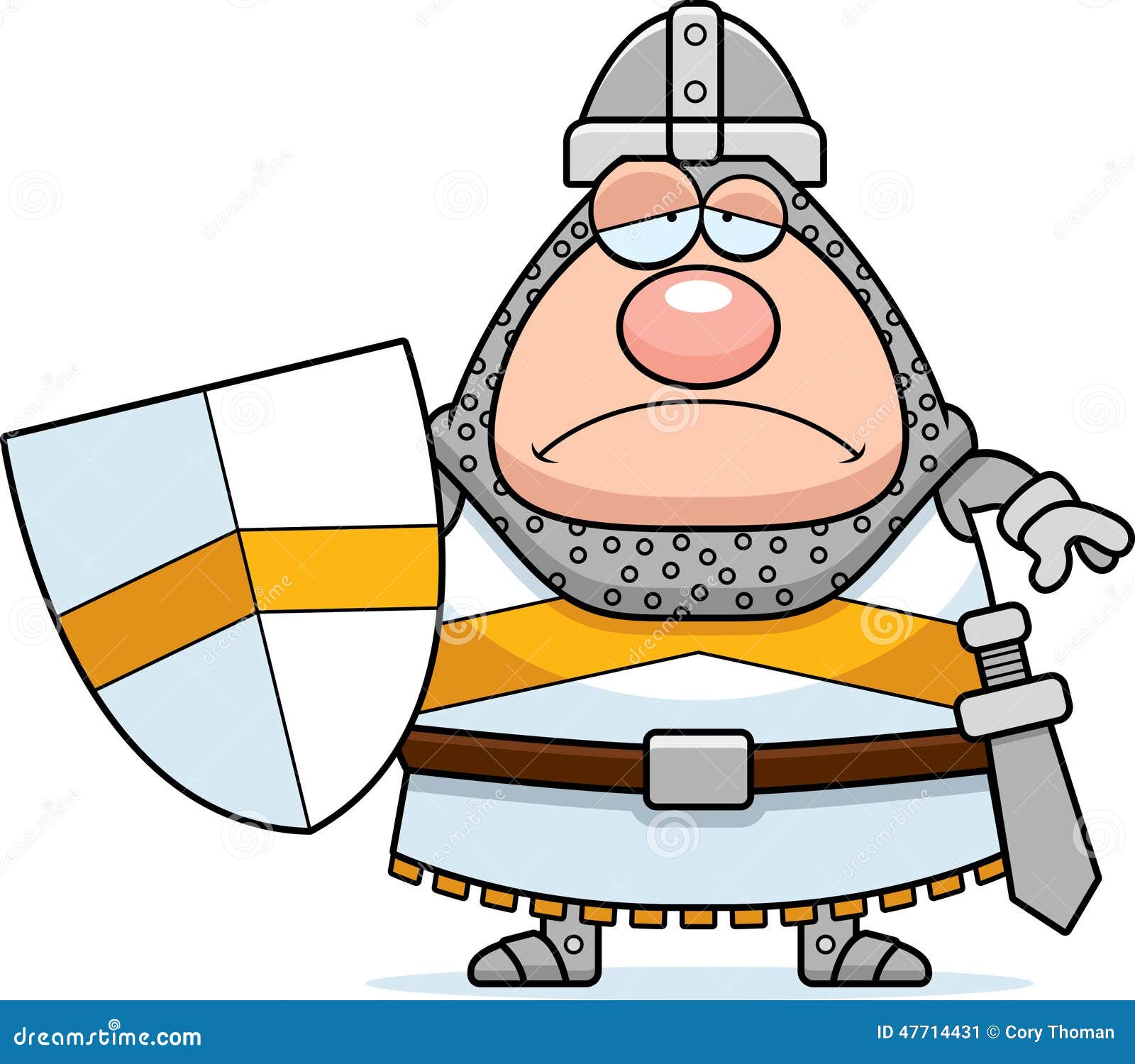 Sad Cartoon Knight stock vector. Illustration of knight - 47714431