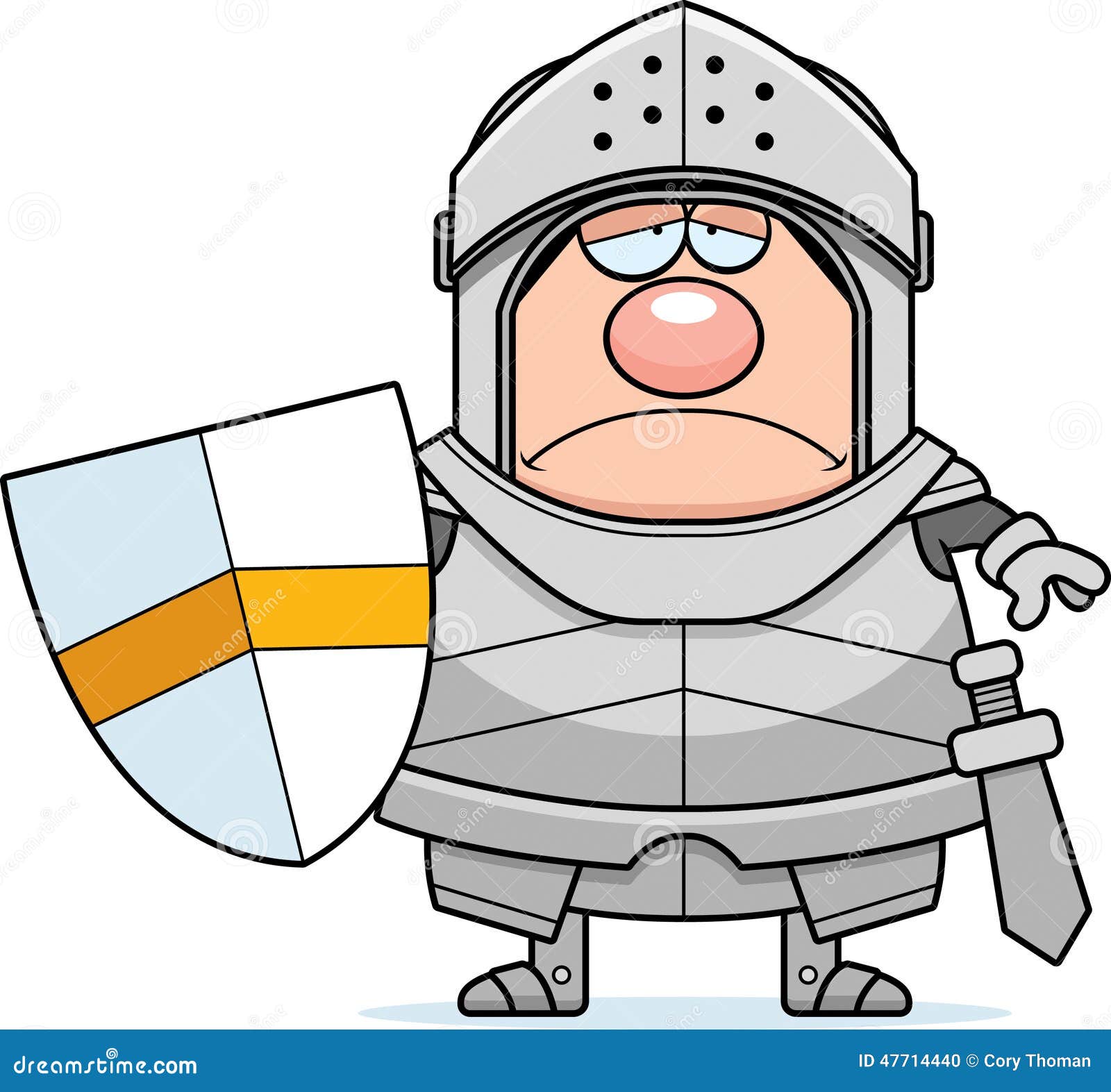 Sad Cartoon Knight stock vector. Illustration of warrior - 47714440