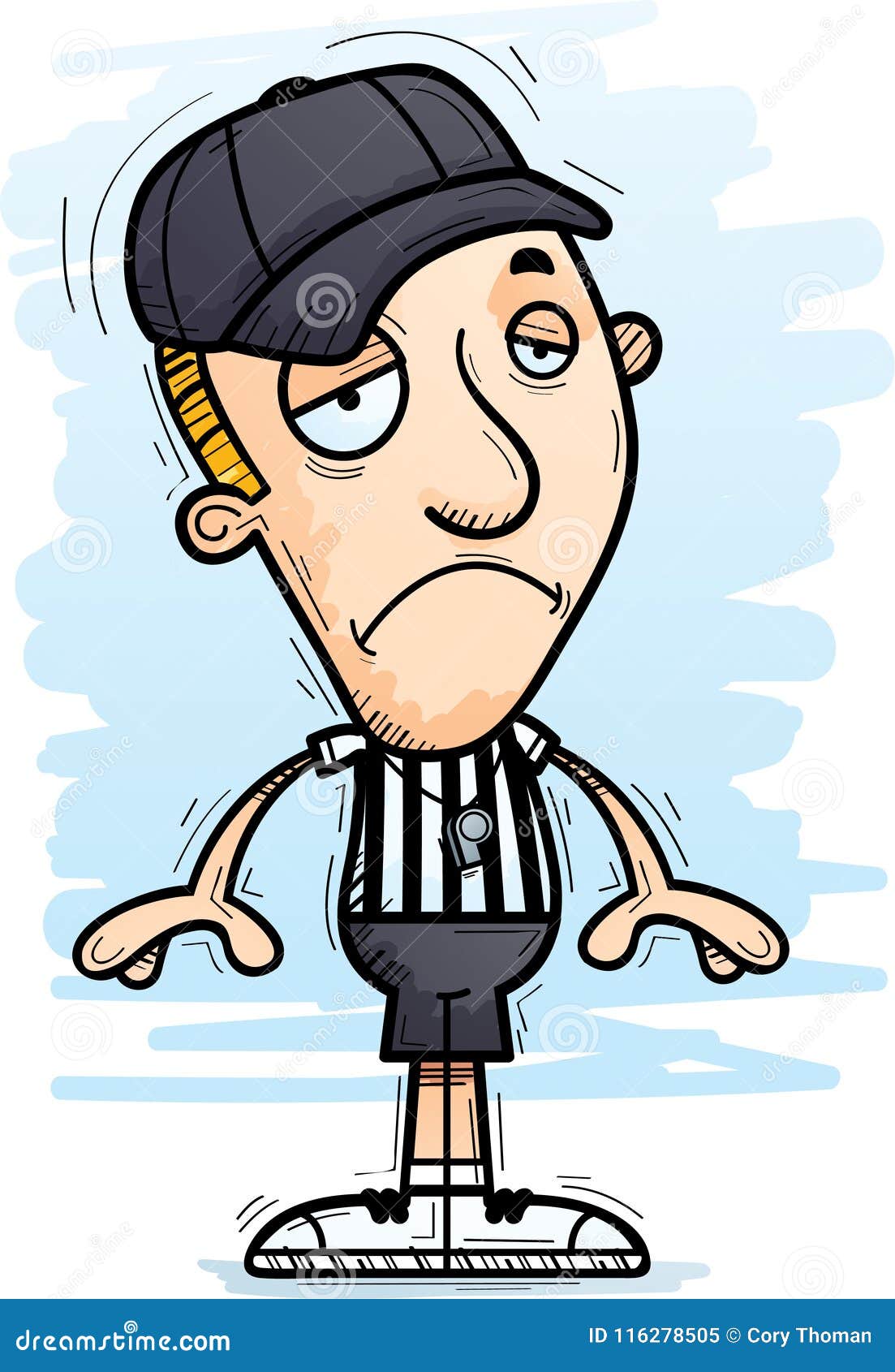 Sad Cartoon Man Referee stock vector. Illustration of graphic - 116278505