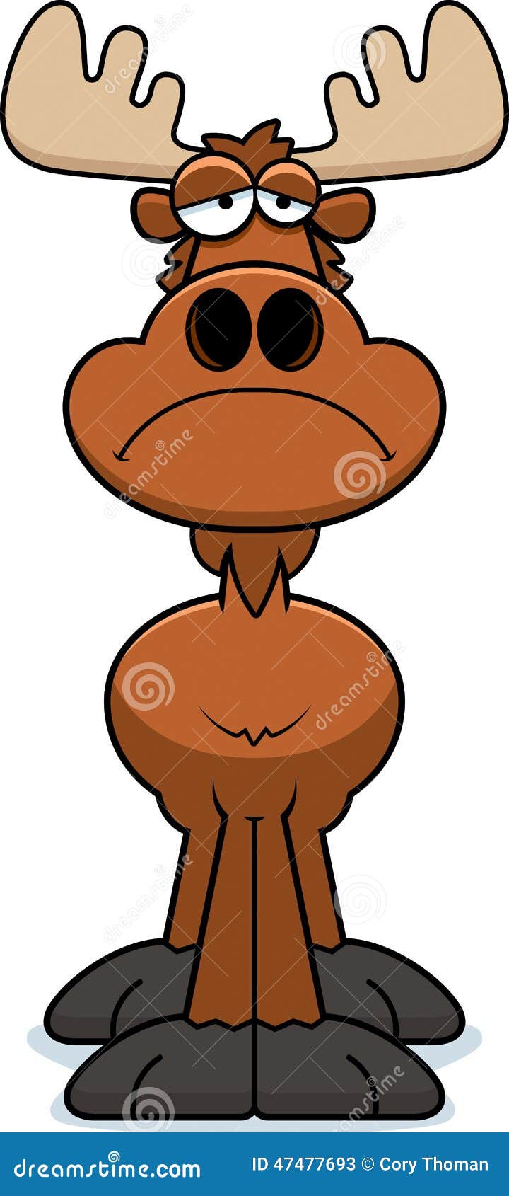 Sad Cartoon Moose stock vector. Illustration of moose - 47477693