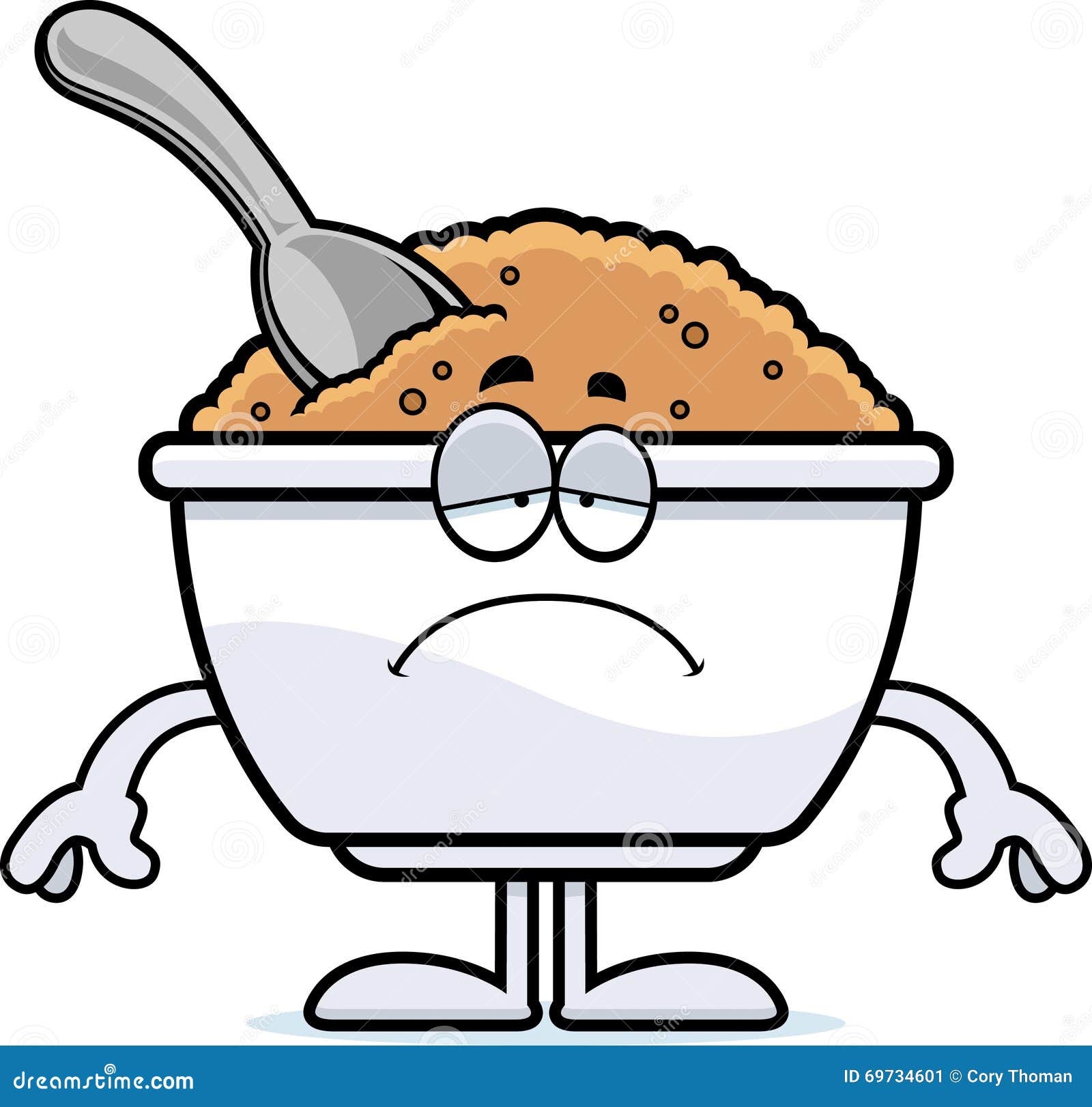Sad Cartoon Oatmeal stock vector. Illustration of depressed - 69734601