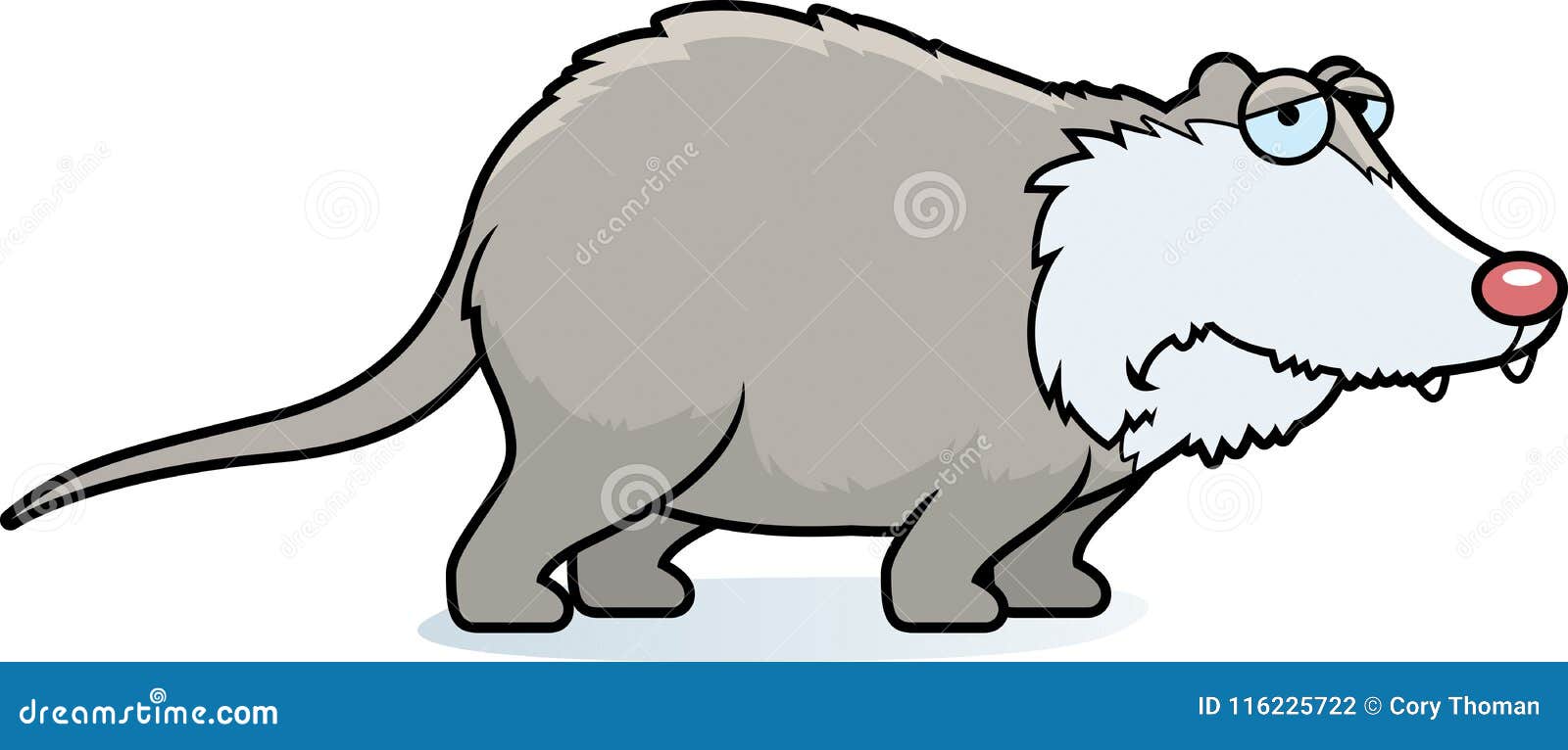 Sad Cartoon Opossum stock vector. Illustration of clip - 116225722