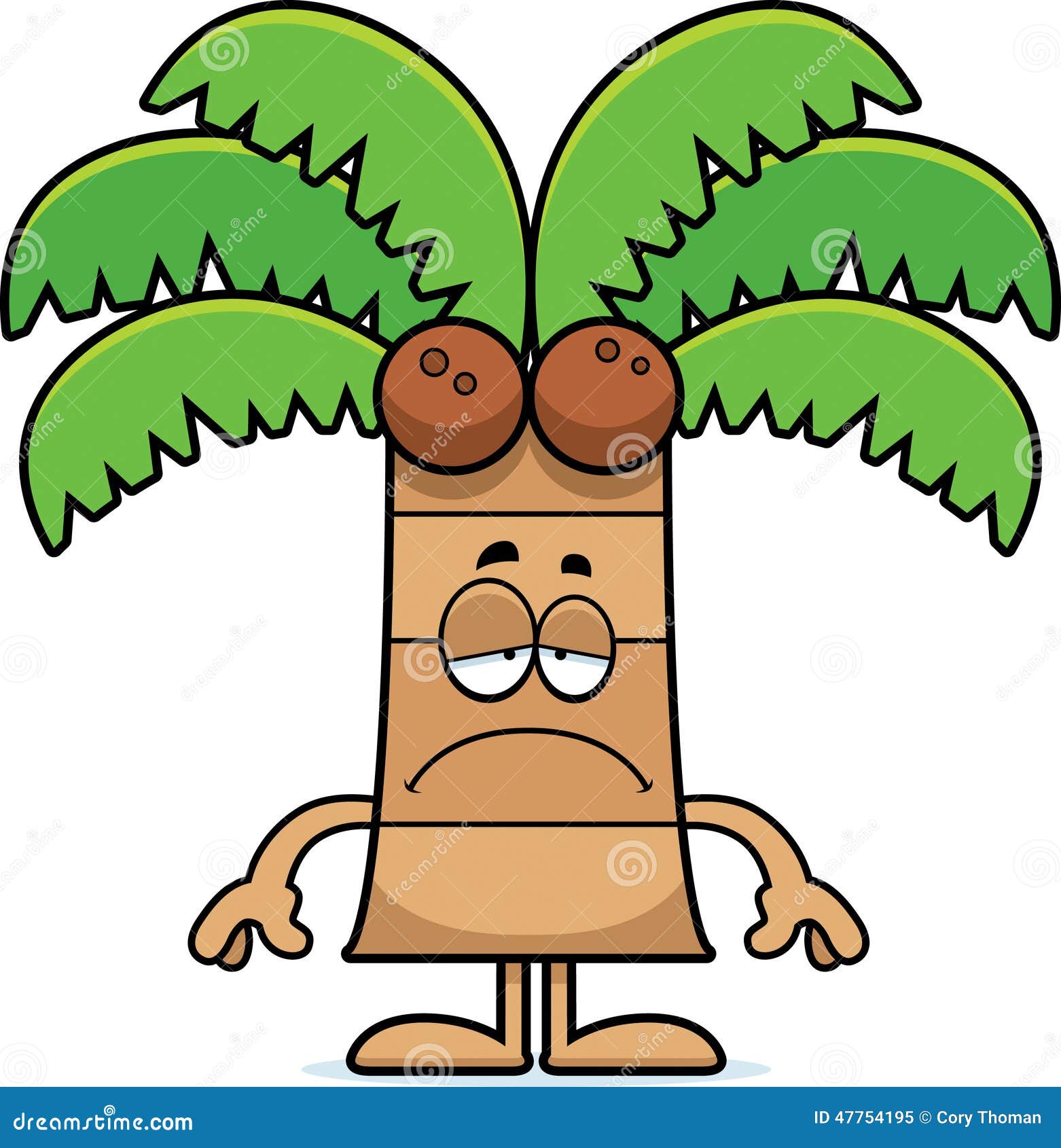 Sad Cartoon Palm Tree stock vector. Illustration of tree - 47754195