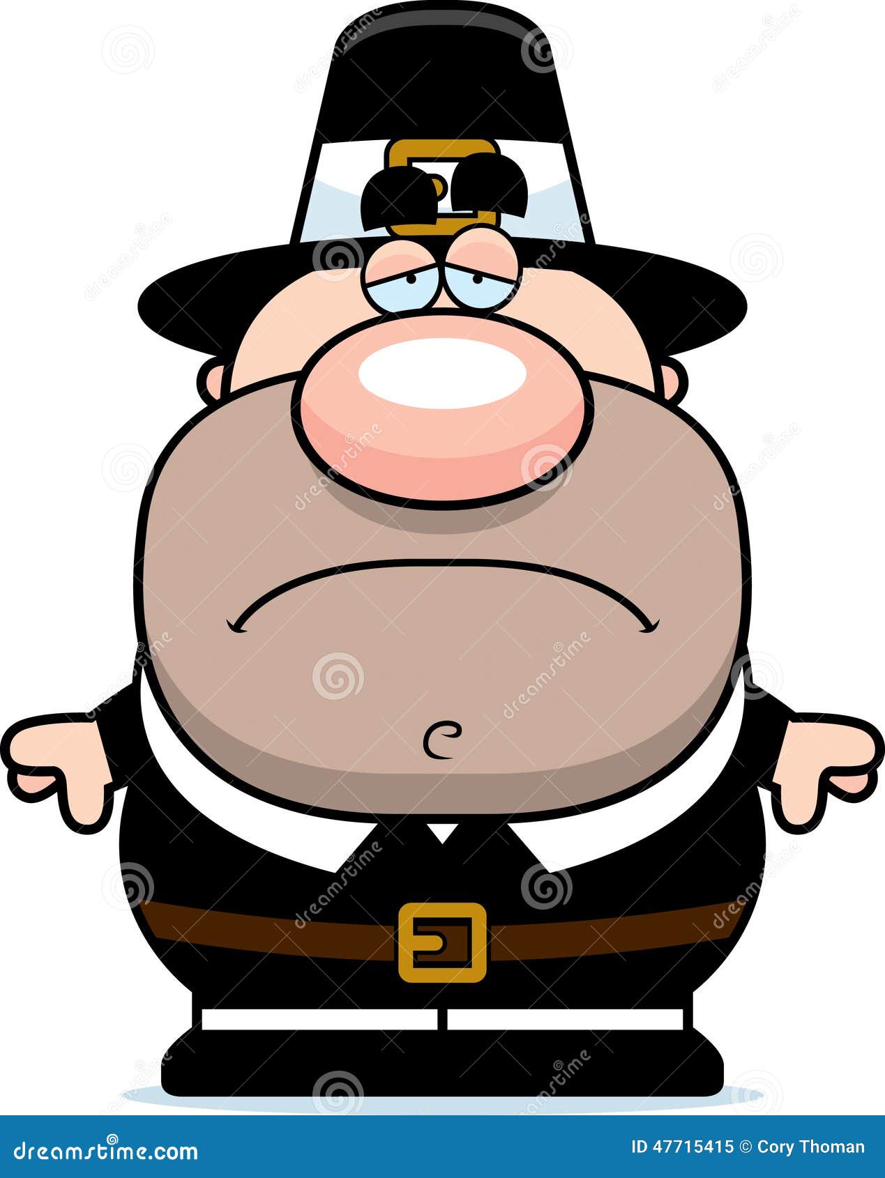Sad Cartoon Pilgrim stock vector. Illustration of people - 47715415