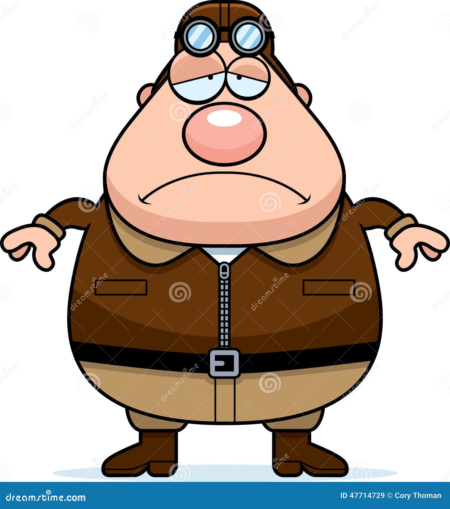 Sad Cartoon Pilot stock vector. Illustration of jacket - 47714729