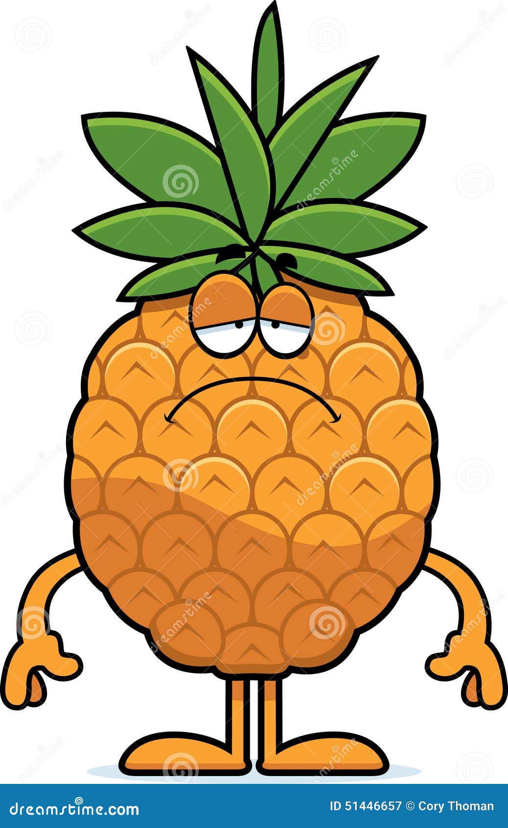 Sad Cartoon Pineapple stock vector. Illustration of pineapple - 51446657