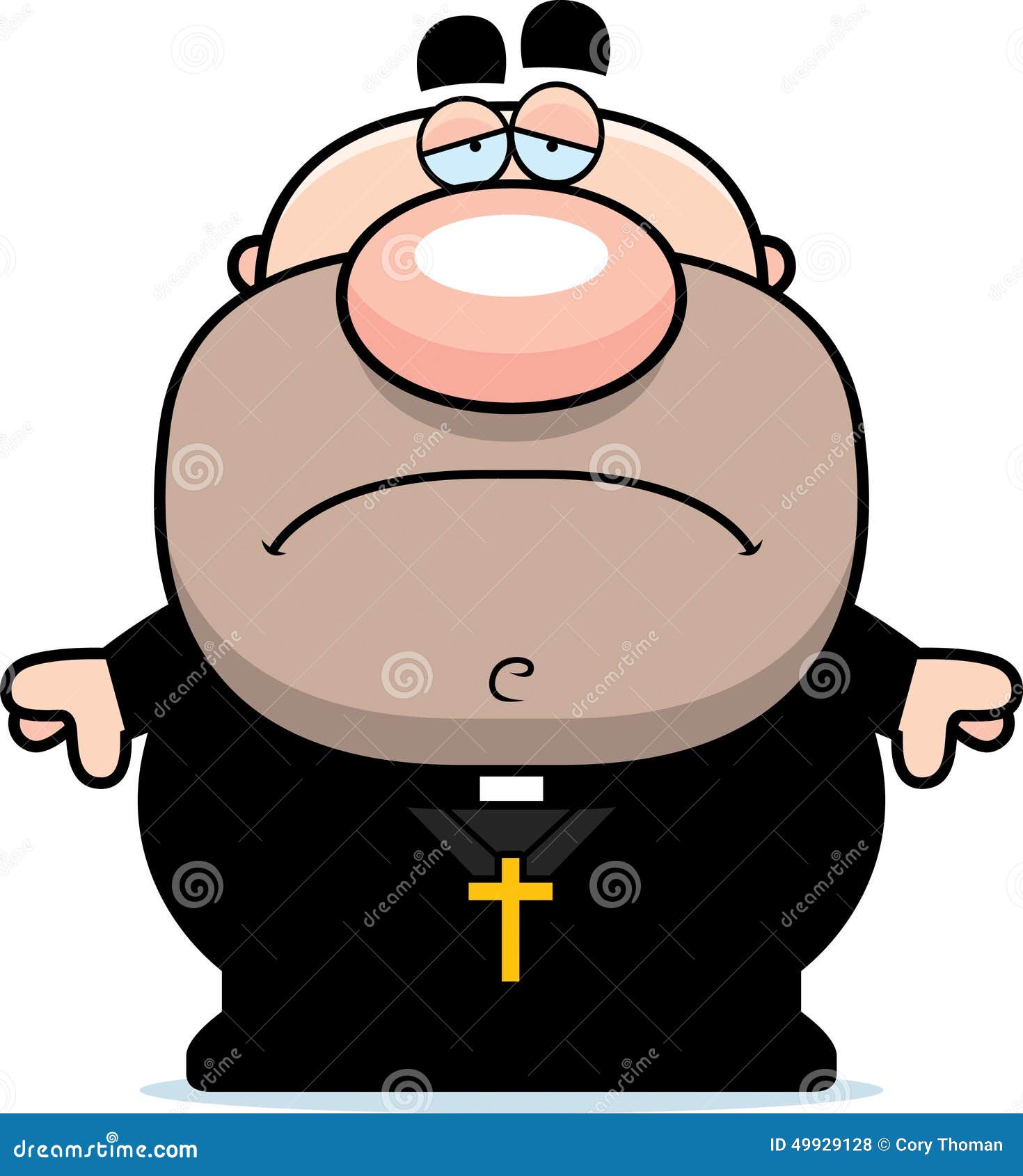 Sad Cartoon Priest stock vector. Illustration of person - 49929128