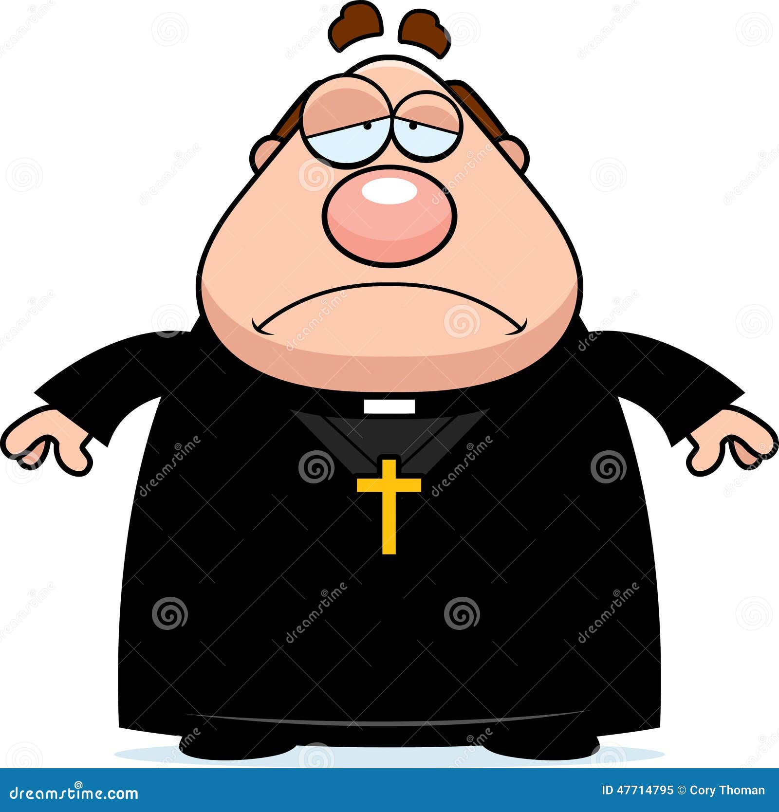 Sad Cartoon Priest stock vector. Illustration of priest - 47714795
