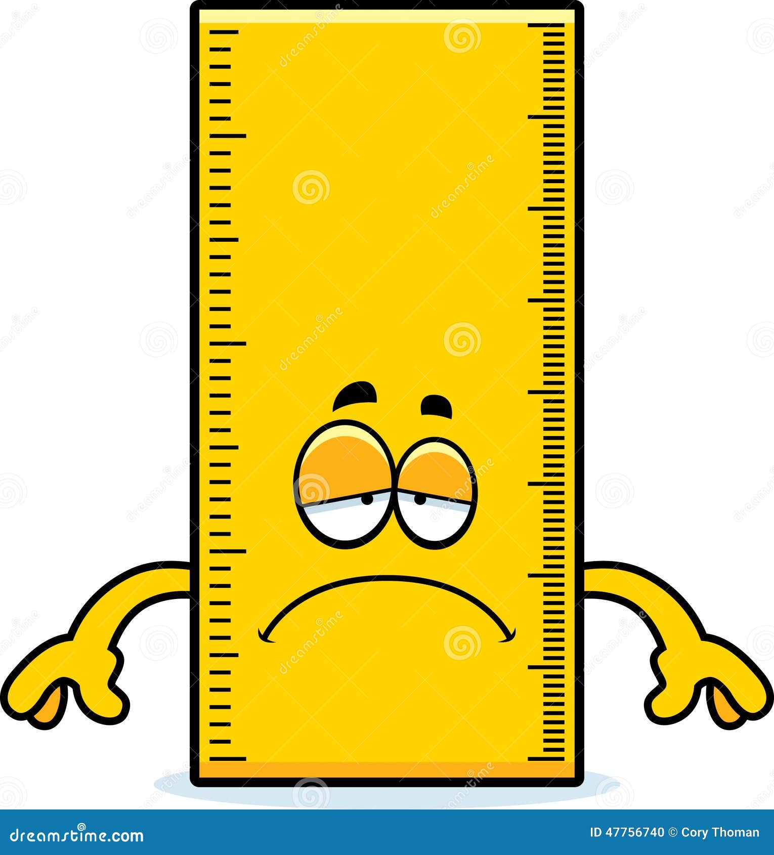 Sad Cartoon Ruler stock vector. Illustration of measuring - 47756740
