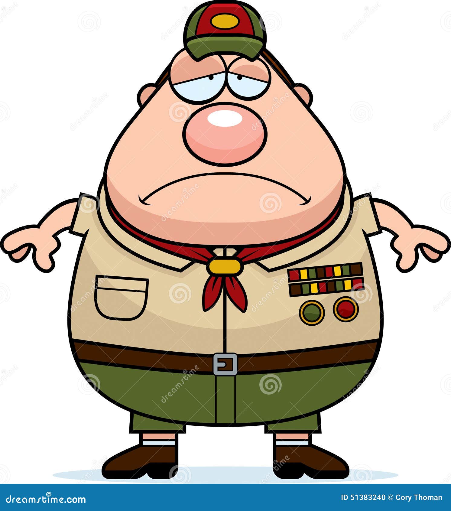 Sad Cartoon Scoutmaster stock vector. Illustration of graphic - 51383240