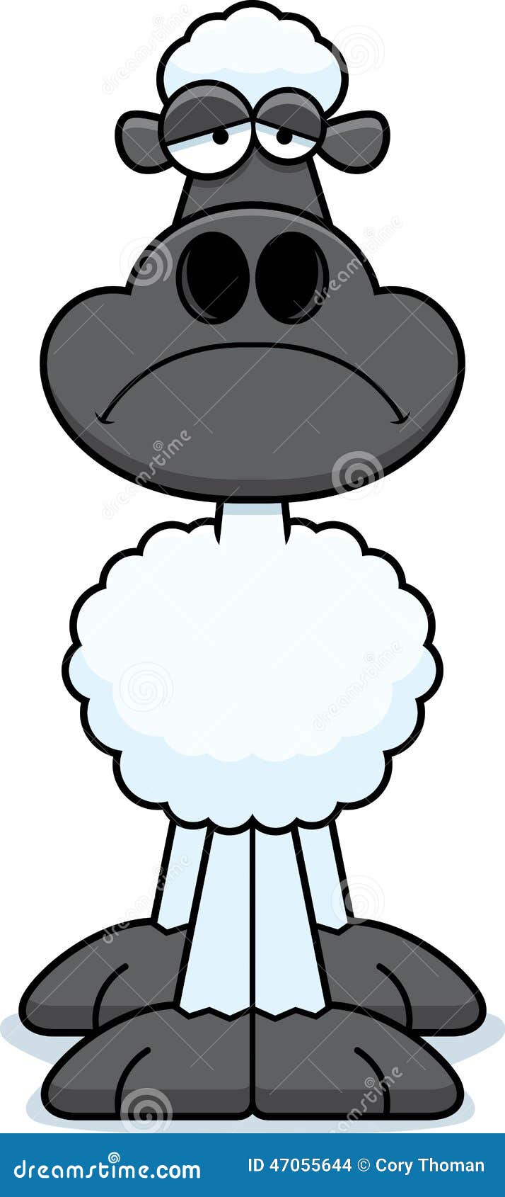Sad Cartoon Sheep stock vector. Illustration of cartoon - 47055644
