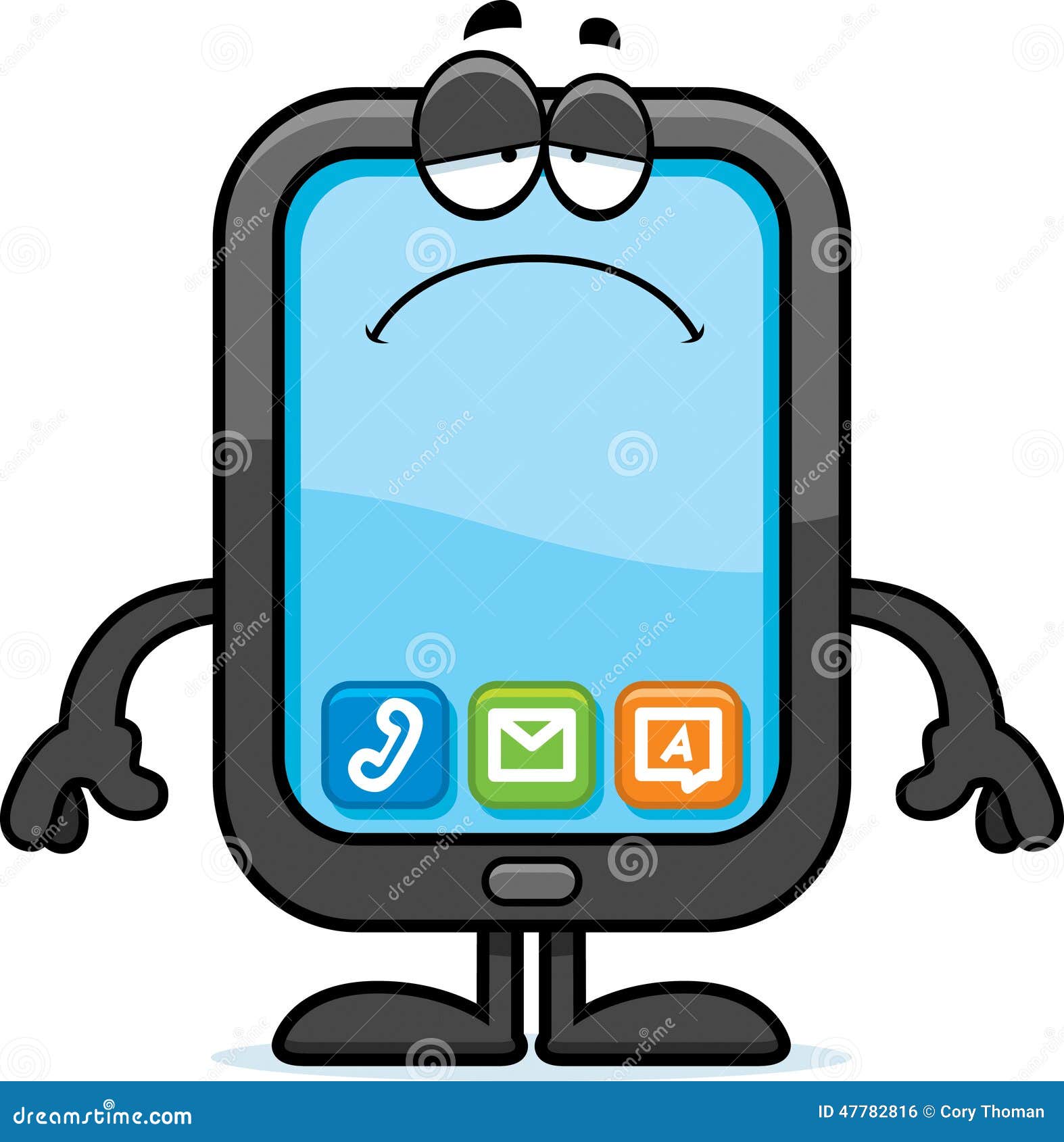 Sad Cartoon Smartphone Stock Illustration - Image: 47782816