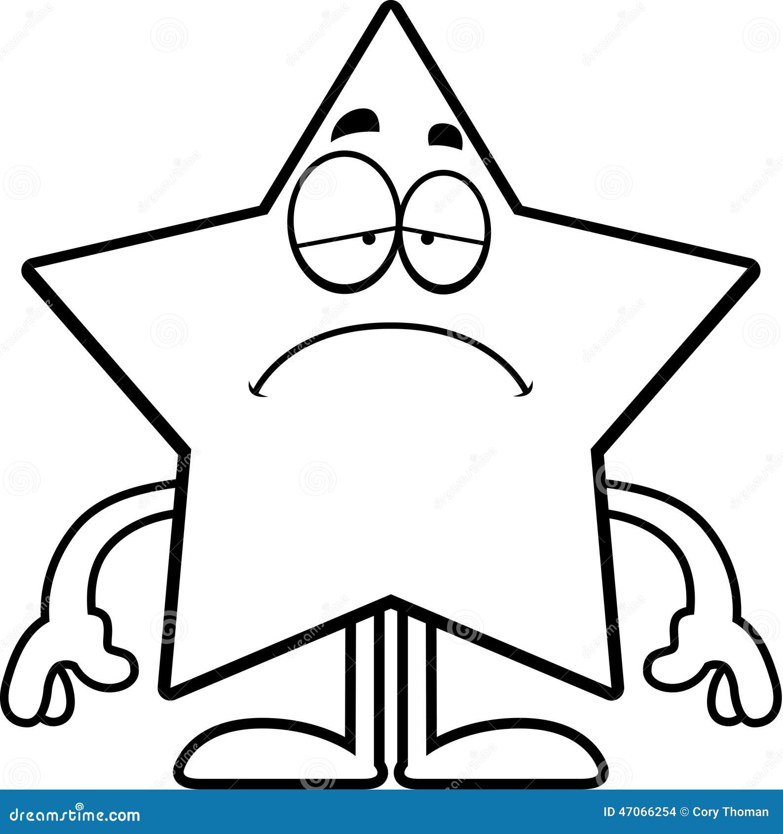 Sad Cartoon Star stock vector. Illustration of clipart - 47066254