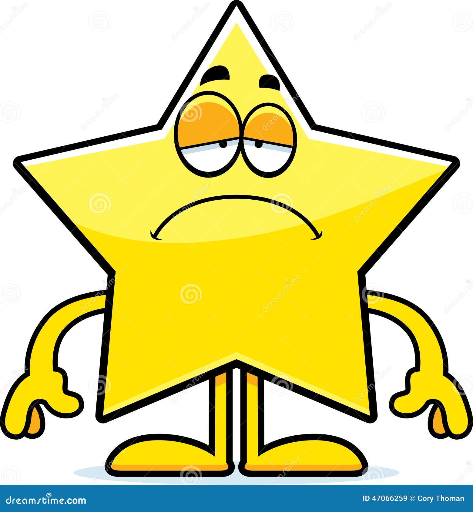 Sad Cartoon Star stock vector. Illustration of celestial - 47066259