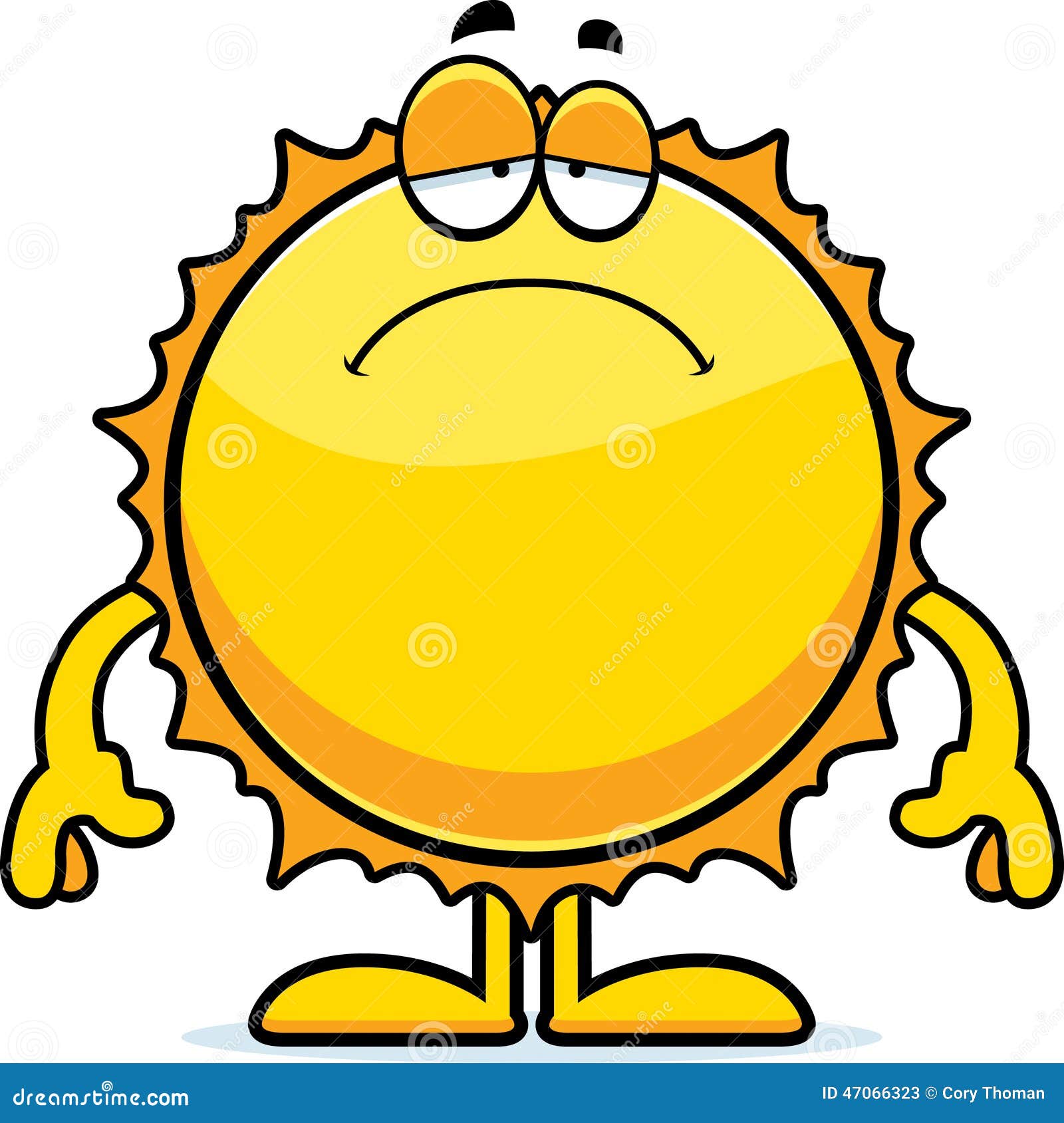 Sad Cartoon Sun Stock Vector - Image: 47066323