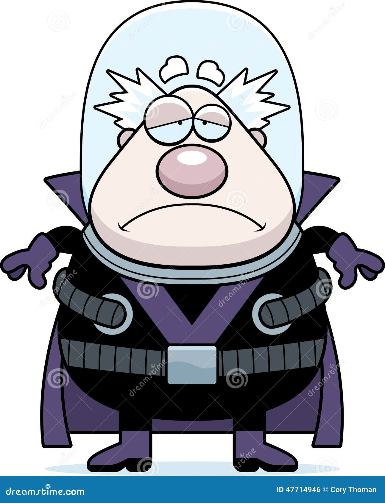 Sad Cartoon Supervillain stock vector. Illustration of vector - 47714946