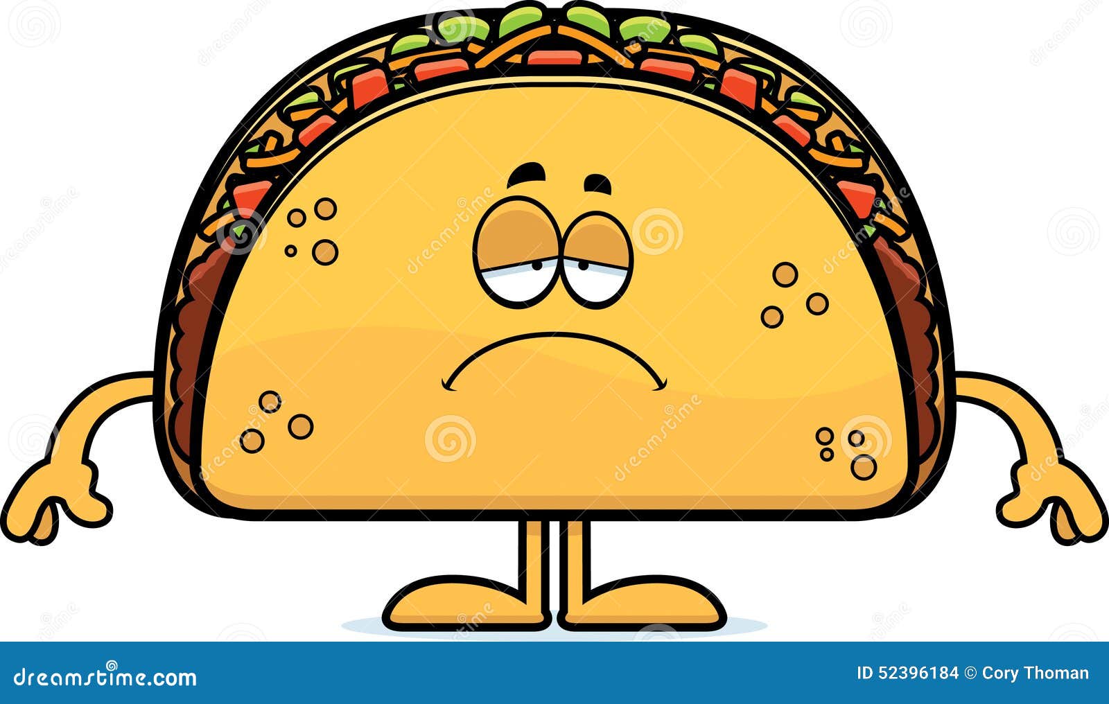 Sad Cartoon Taco stock vector. Illustration of cuisine - 52396184