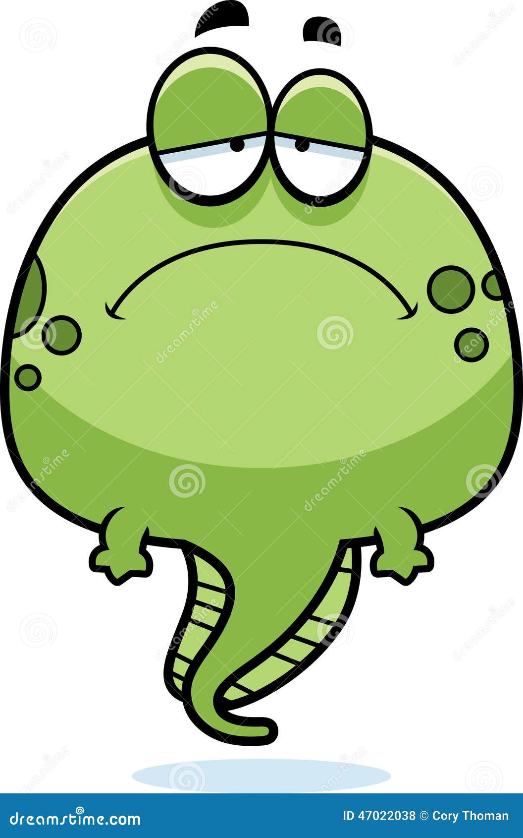 Sad Cartoon Tadpole stock vector. Illustration of depressed - 47022038