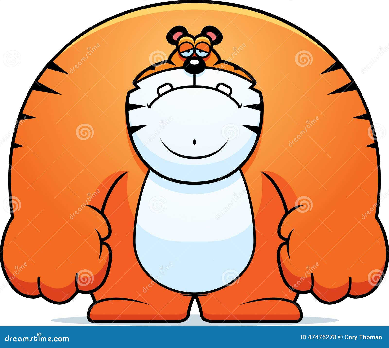 Sad Cartoon Tiger stock vector. Illustration of sulking - 47475278