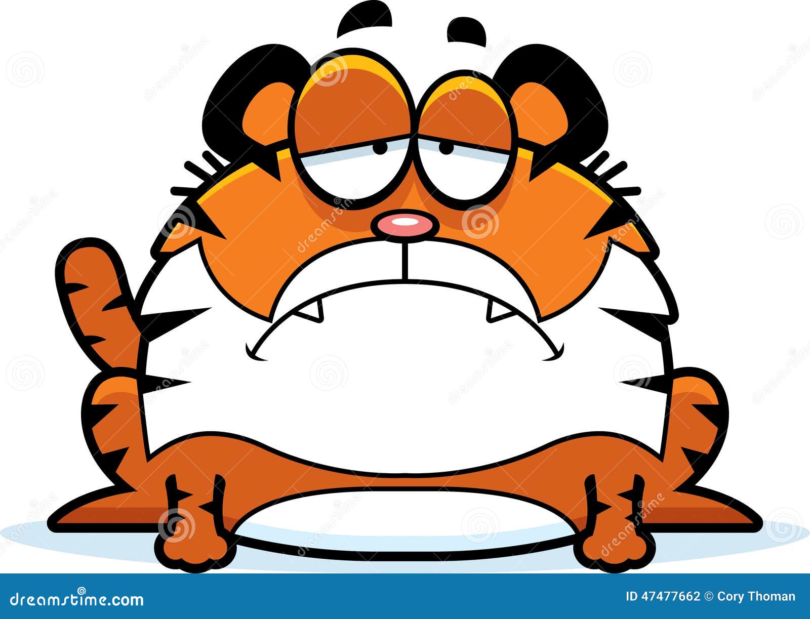 Sad Cartoon Tiger stock vector. Illustration of tiger - 47477662