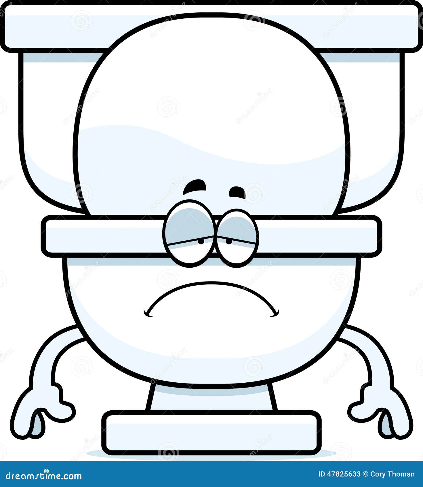 Sad Cartoon Toilet stock vector. Illustration of cartoon - 47825633