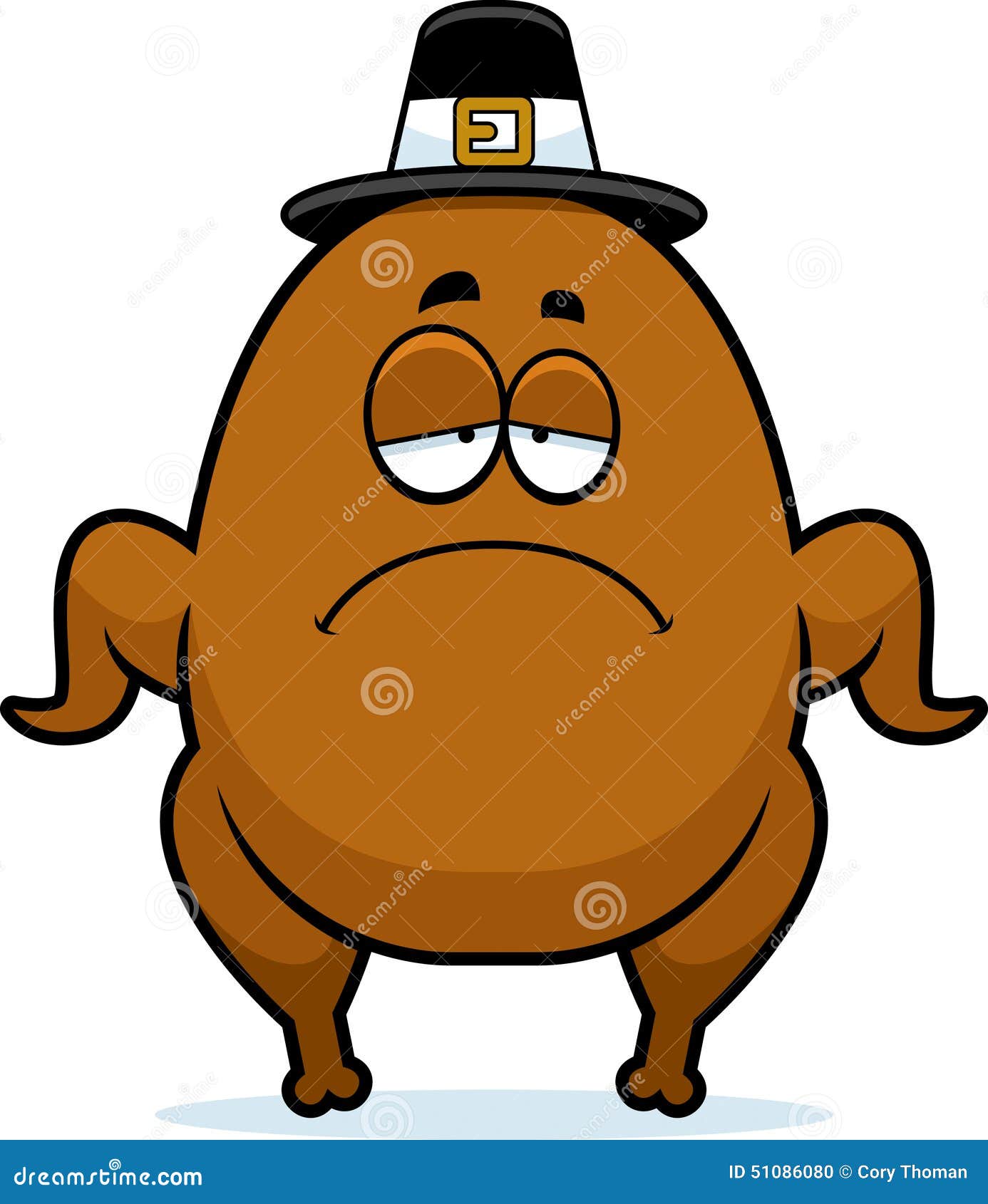 Sad Cartoon Turkey Pilgrim stock vector. Illustration of turkey - 51086080
