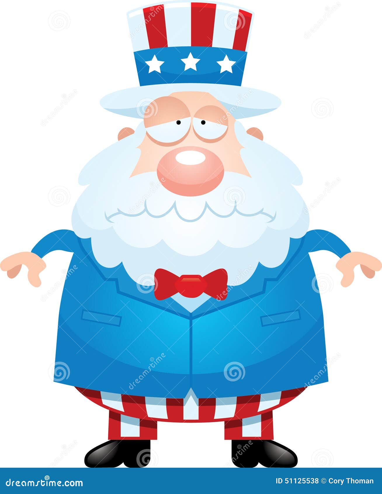 Sad Cartoon Uncle Sam stock vector. Illustration of upset - 51125538