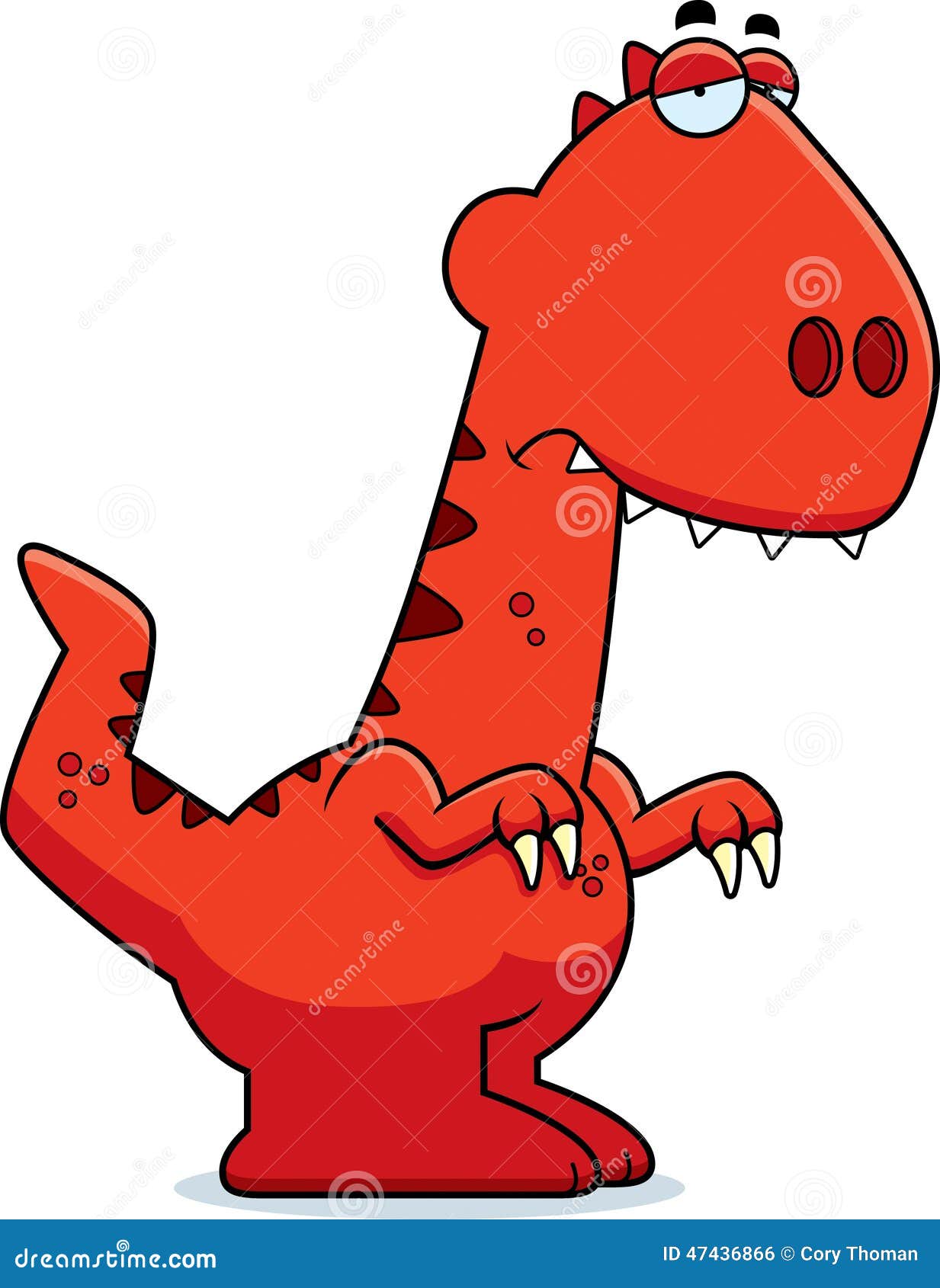 Sad Cartoon Velociraptor stock vector. Illustration of clipart - 47436866