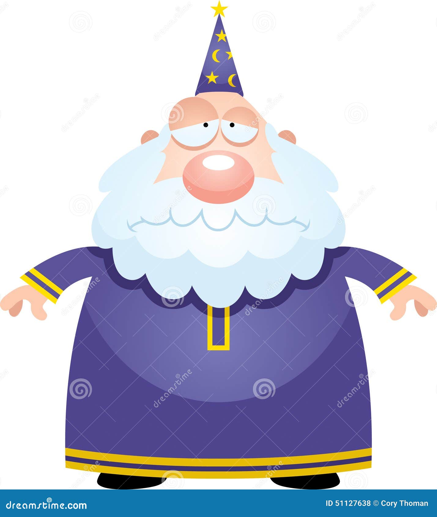 Sad Cartoon Wizard stock vector. Illustration of unhappy - 51127638