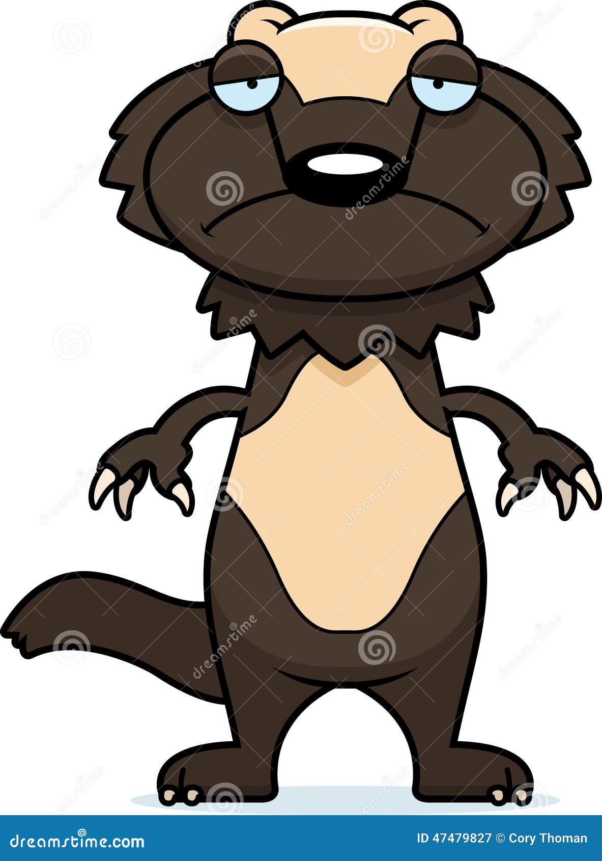 Sad Cartoon Wolverine stock vector. Illustration of unhappy - 47479827