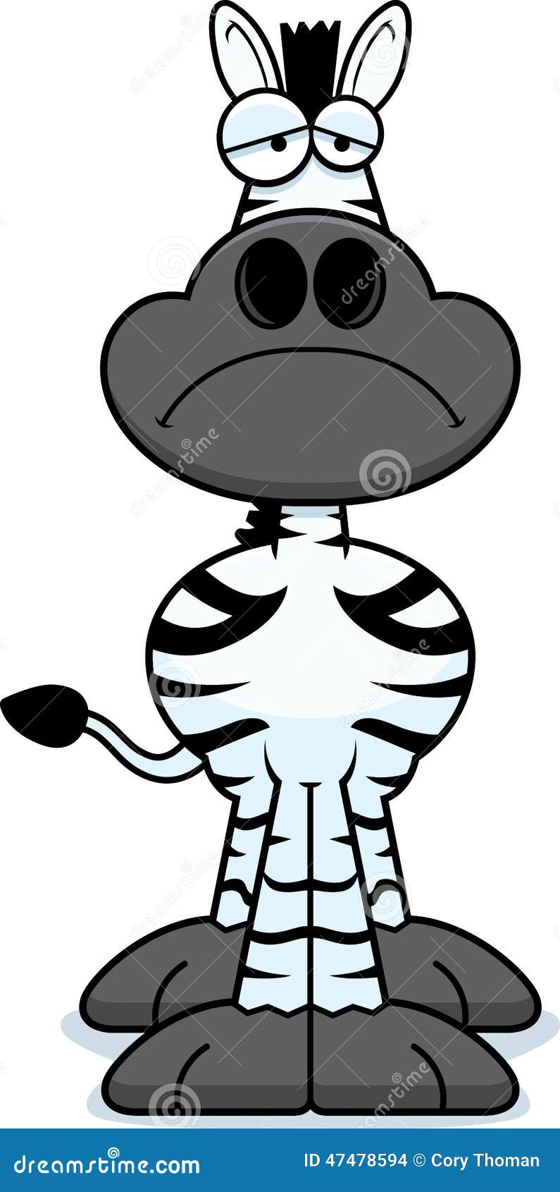 Sad Cartoon Zebra stock vector. Illustration of zebra - 47478594