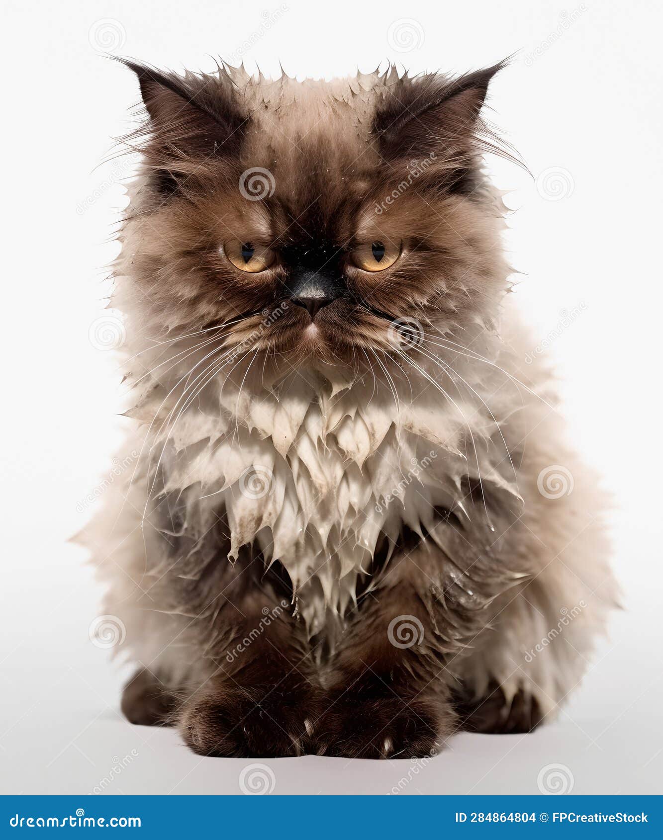 Sad Cat Looking Grumpy on Isolated Background Stock Illustration ...
