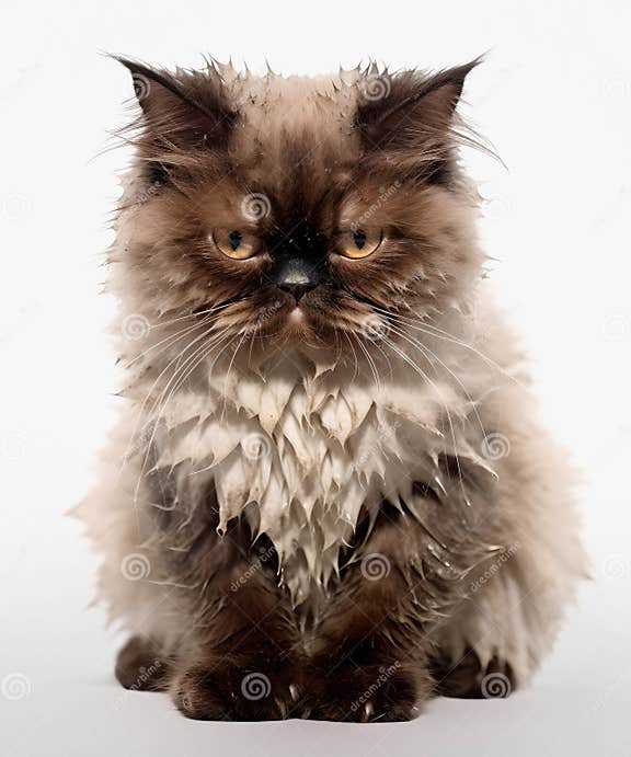 Sad Cat Looking Grumpy on Isolated Background Stock Illustration ...