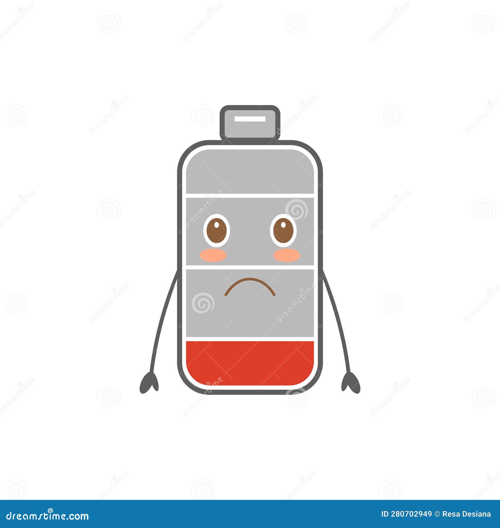 Sad Character Battery Mascot Vector Stock Vector - Illustration of ...