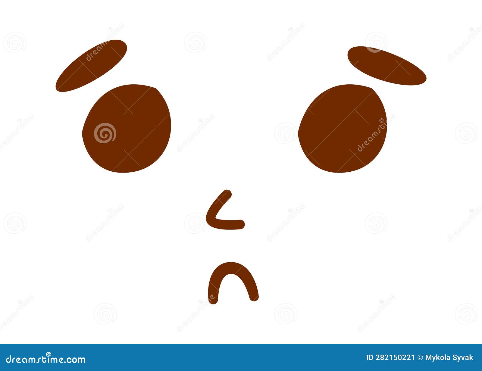 Sad Character Face stock illustration. Illustration of vector - 282150221