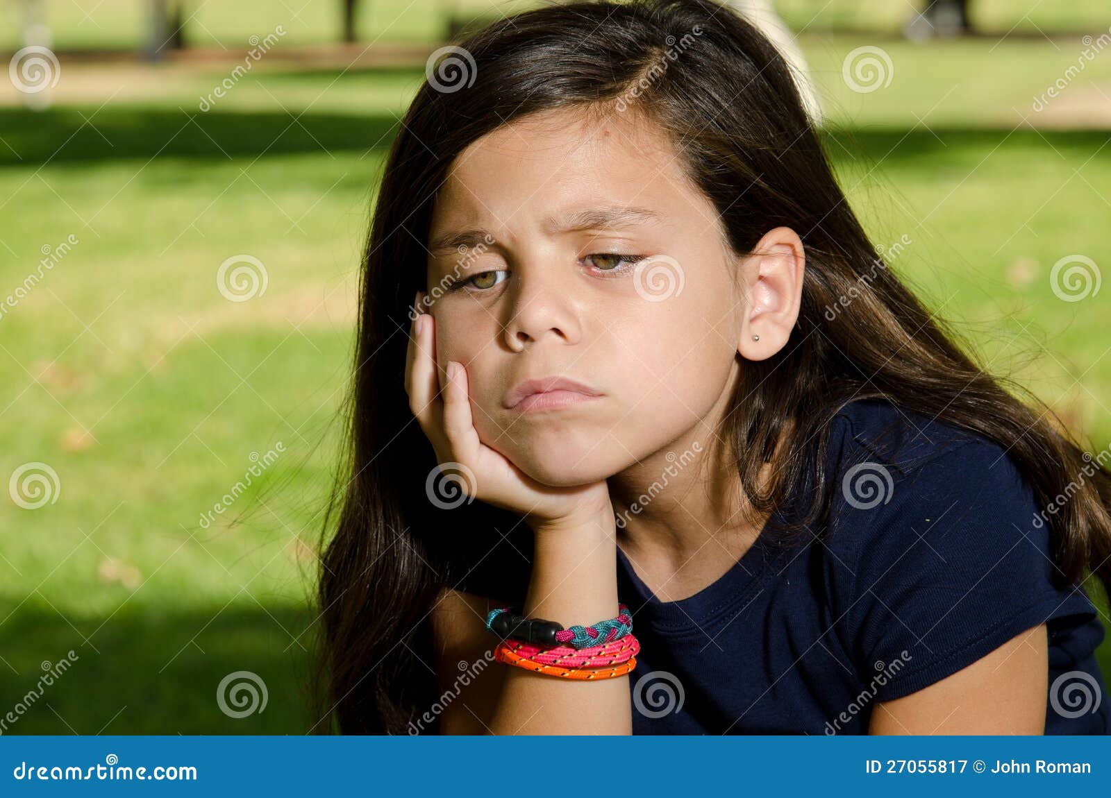 Sad child stock image. Image of lonely, child, girl, hands - 27055817
