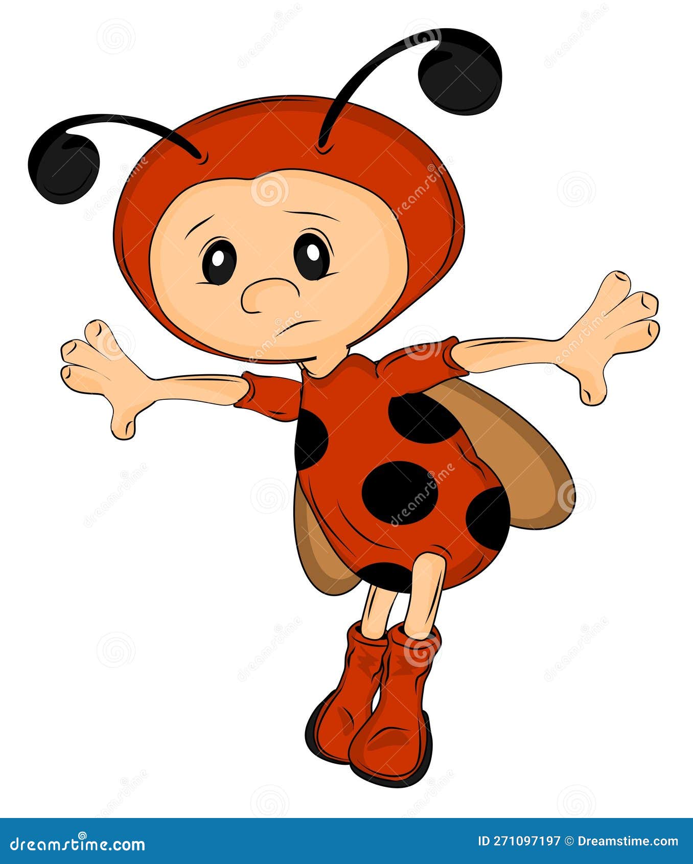 Sad ladybug stock illustration. Illustration of brand - 271097197