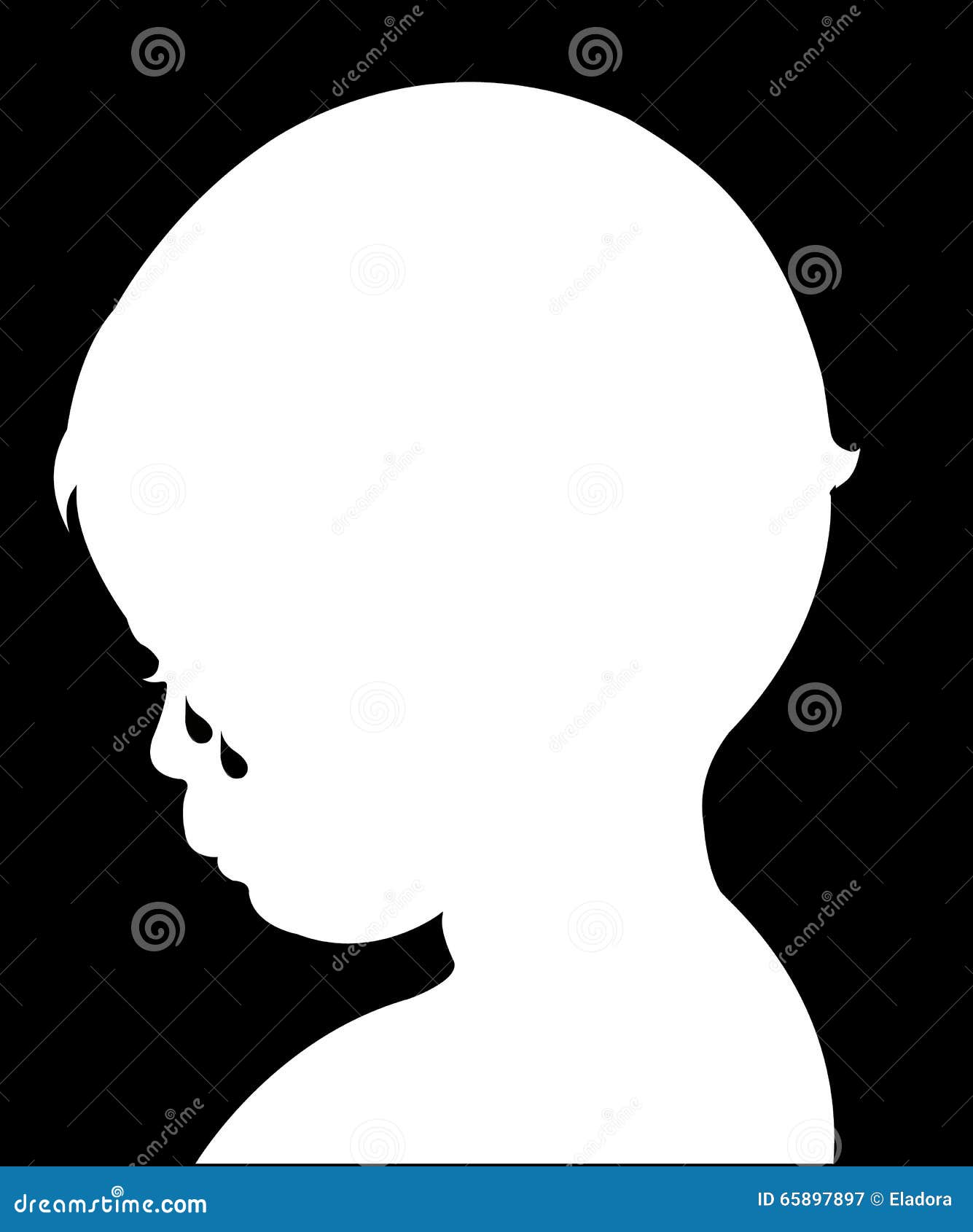 Sad Child Crying, Silhouette Vector Stock Vector - Illustration of ...